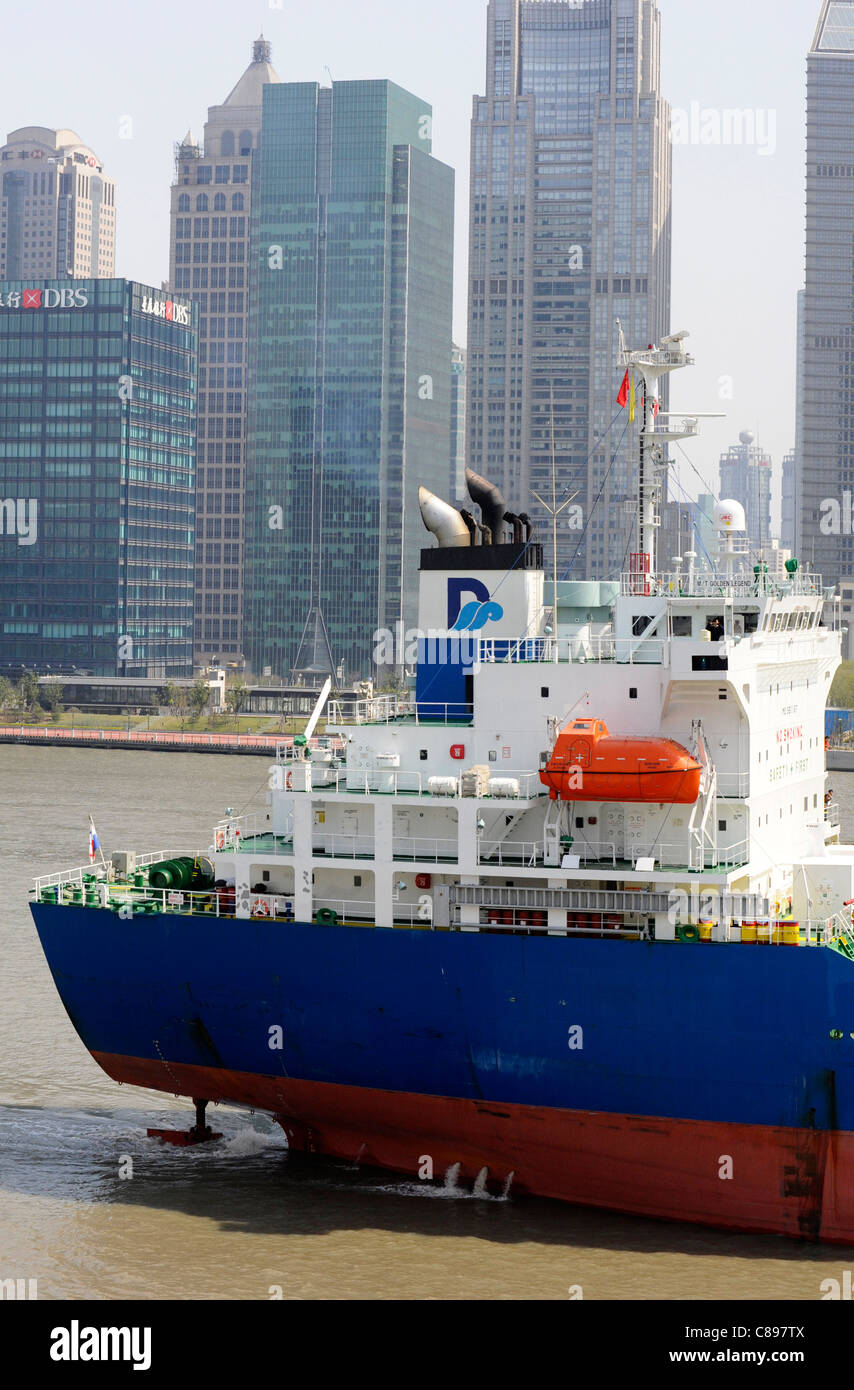 A ship sitting in low water in Shanghai Stock Photo - Alamy