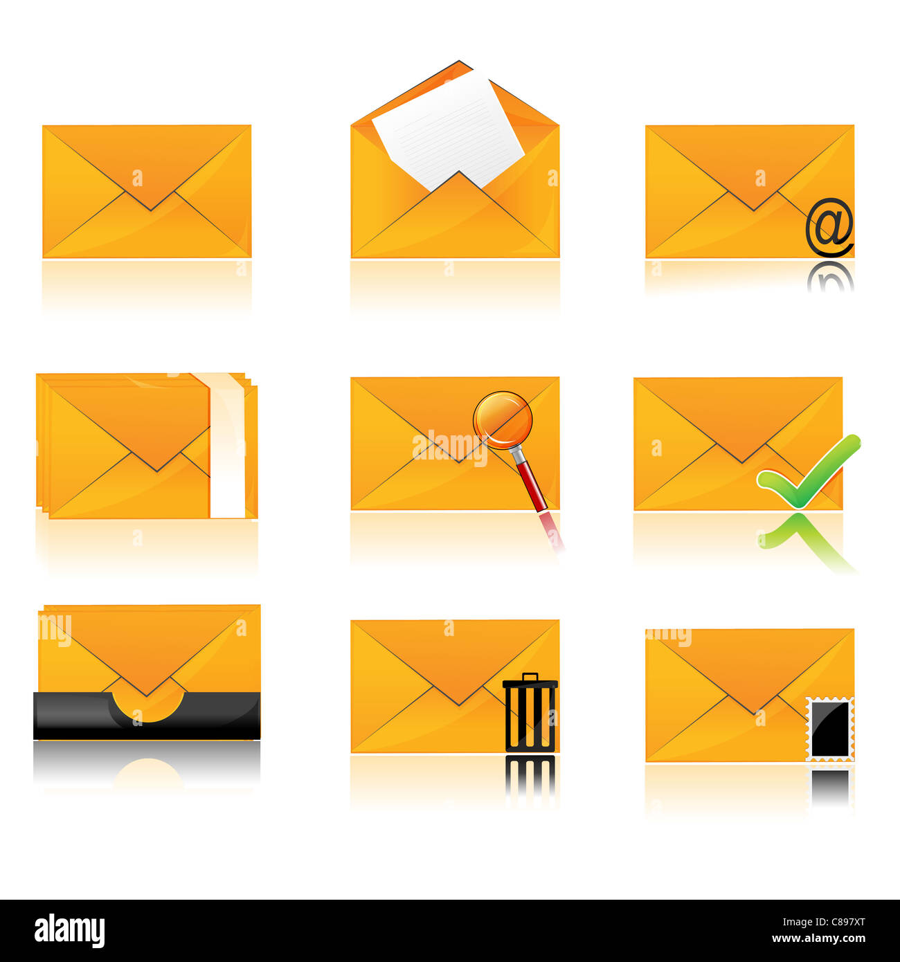 illustration of collection of different folder icons Stock Photo - Alamy
