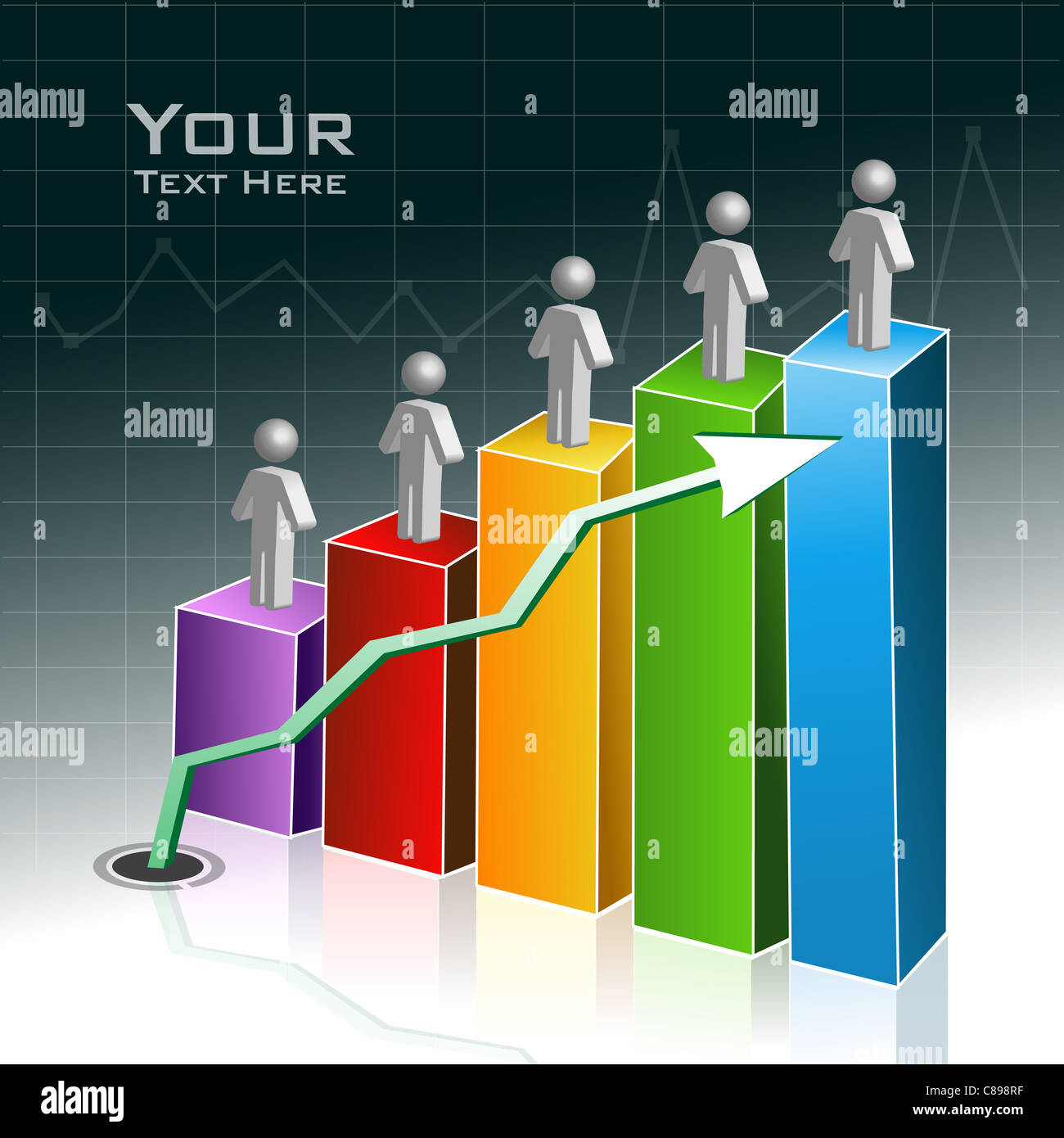 illustration of human icon on graph Stock Photo - Alamy