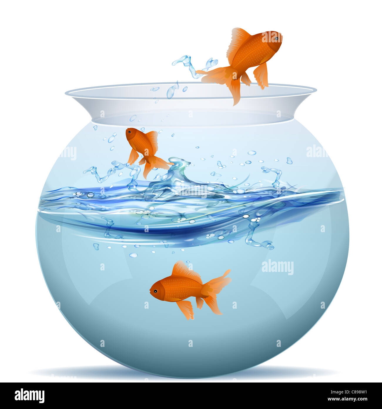 illustration of fish tank on white background Stock Photo - Alamy