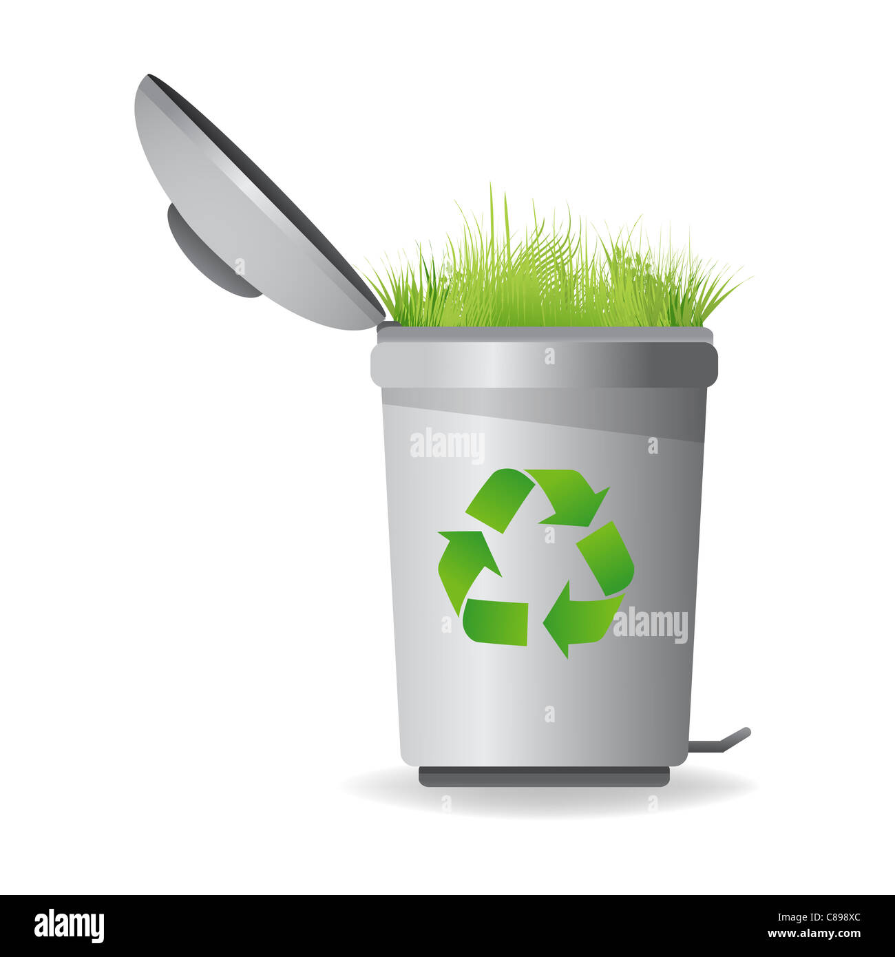 illustration of grass in recycle bin Stock Photo - Alamy