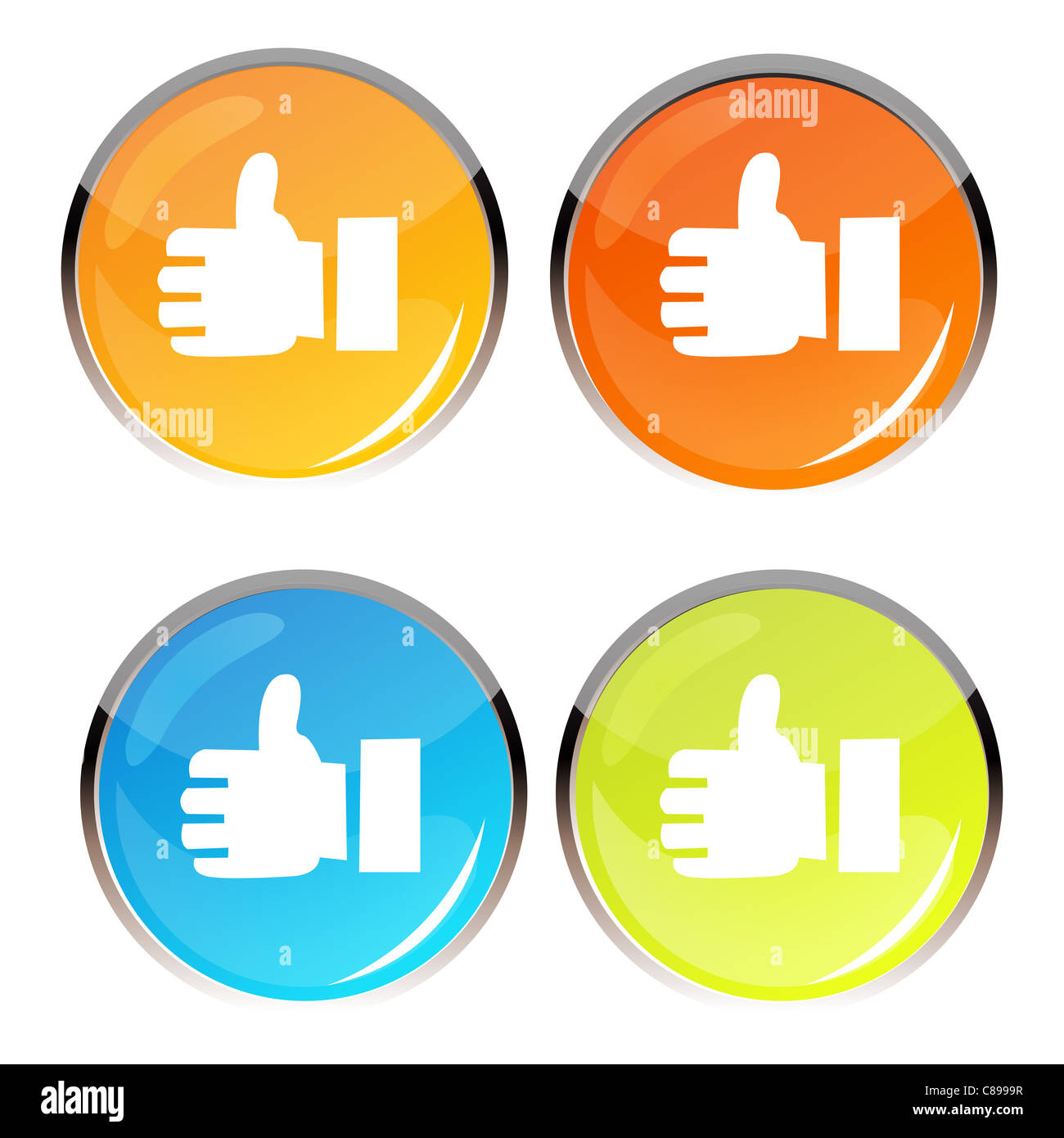 illustration of thumbs up symbol on white background Stock Photo - Alamy