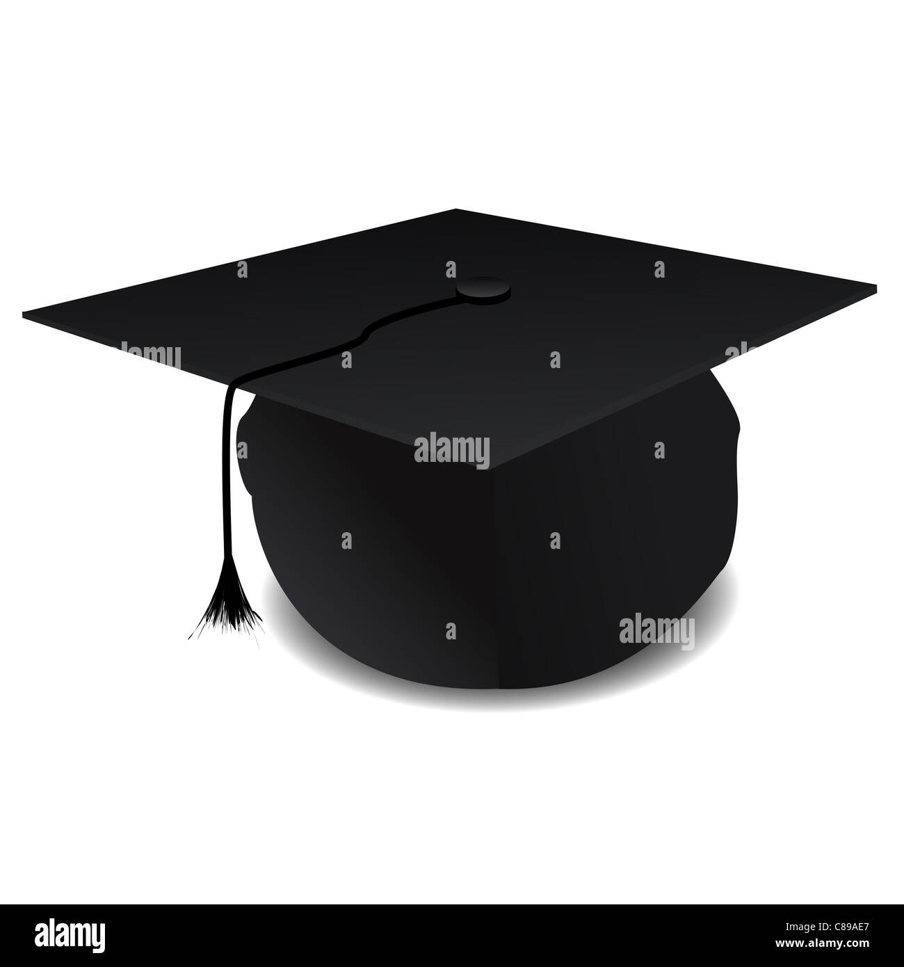 illustration of graduate hat on white background Stock Photo - Alamy