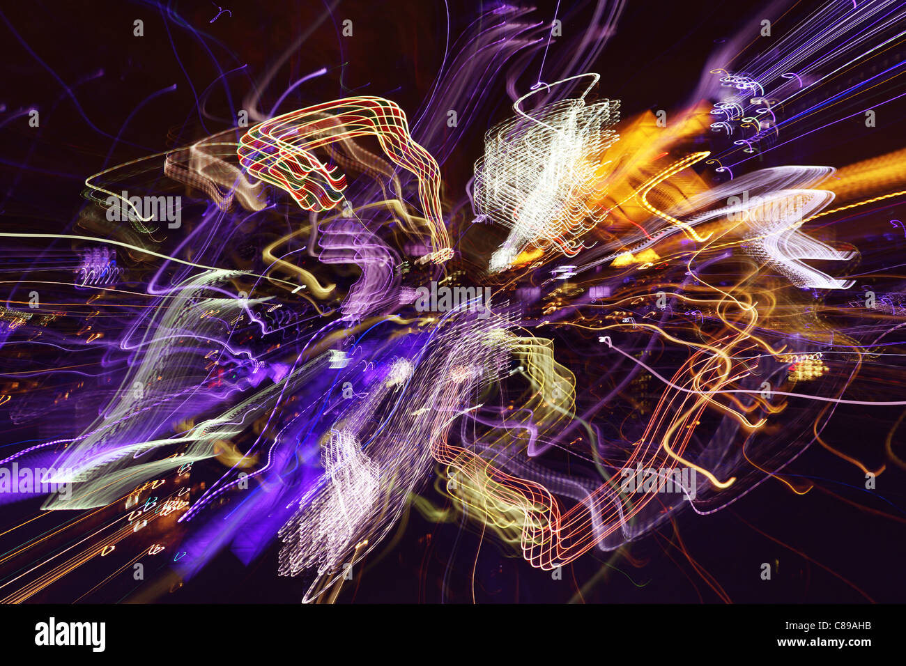 abstract light pattern made from city at night Stock Photo - Alamy