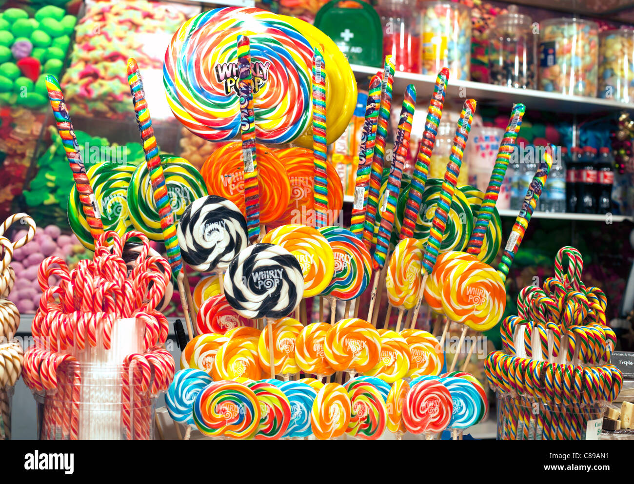 Cand stall display, Winter Wonderland German Christmas Fair; Hyde Park ...