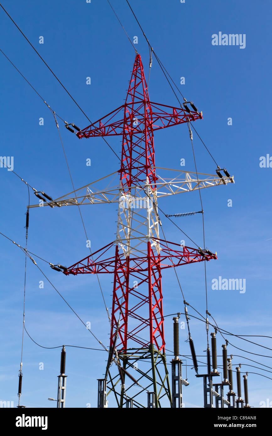 A colorful power pole next to Vienna on a sunny day Stock Photo - Alamy