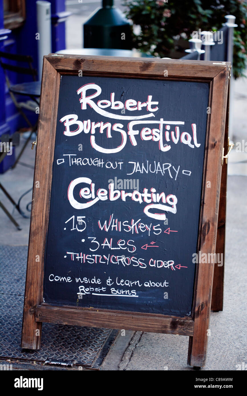 Pub sign, Robert Burns Festival, London, England, UK, Europe Stock Photo - Alamy