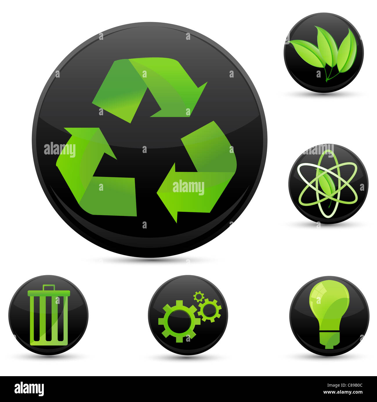 illustration of recycle icons on white background Stock Photo - Alamy