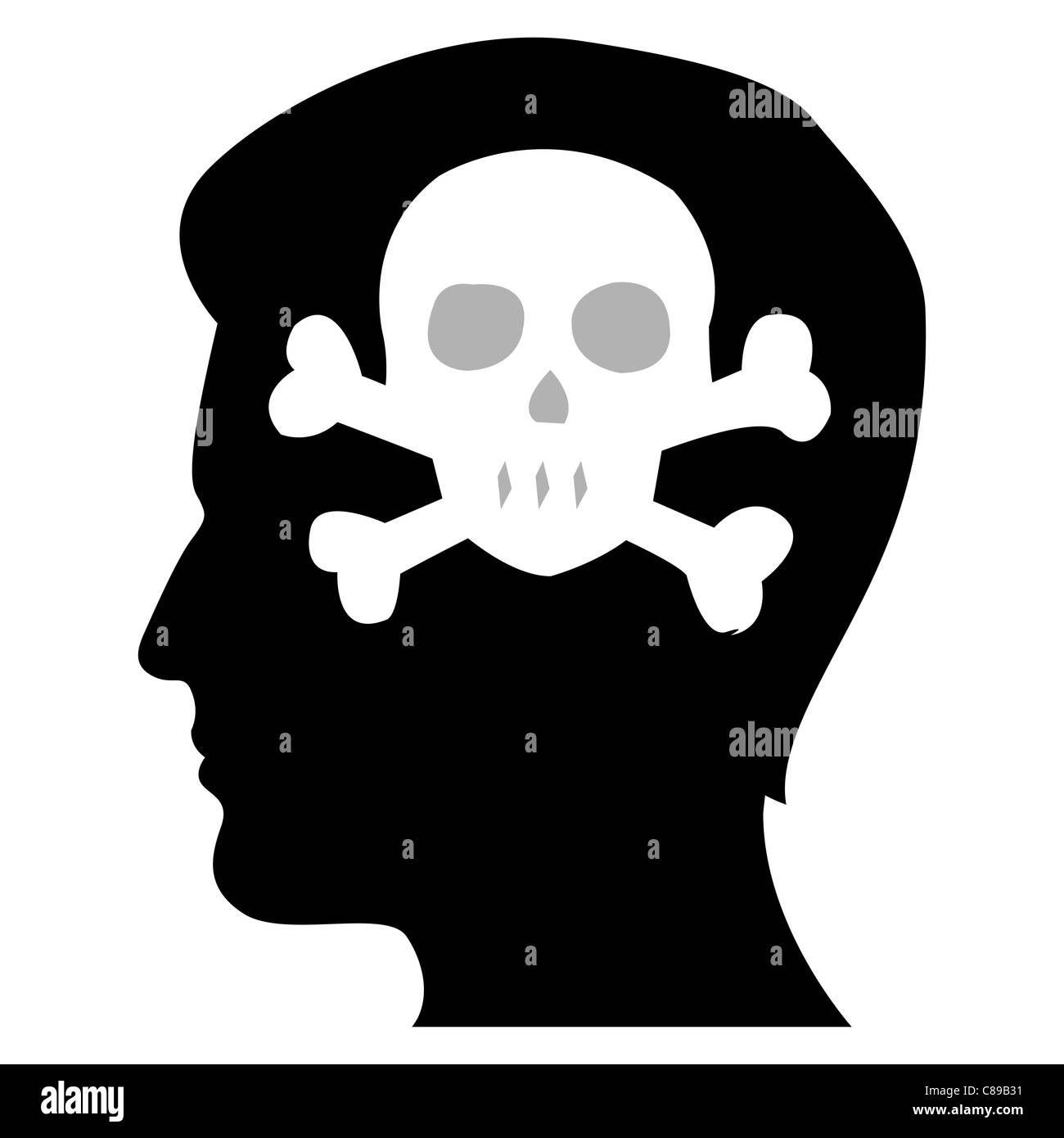 men head isolated on white background - danger Stock Photo - Alamy