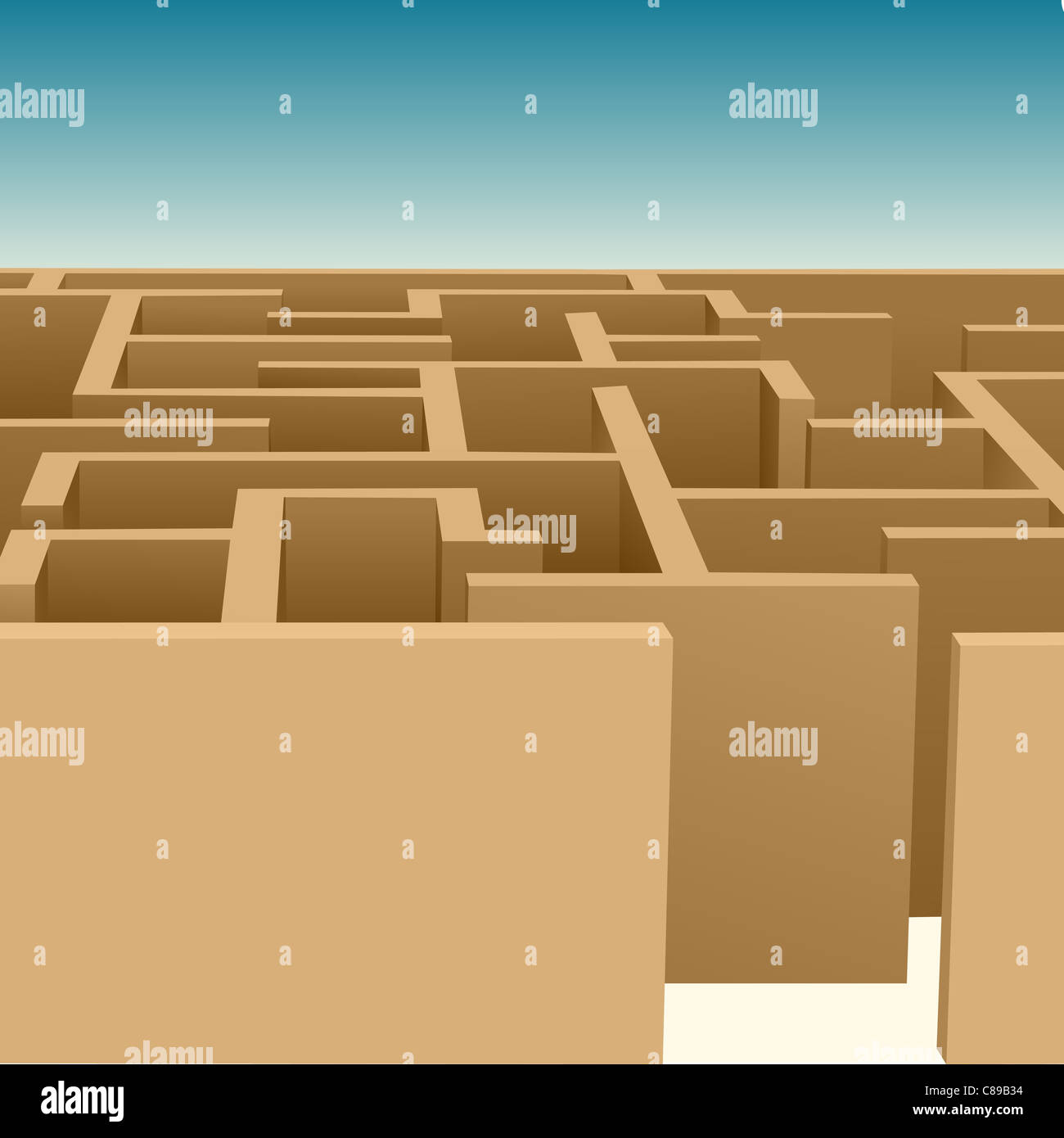 illustration of maze Stock Photo - Alamy