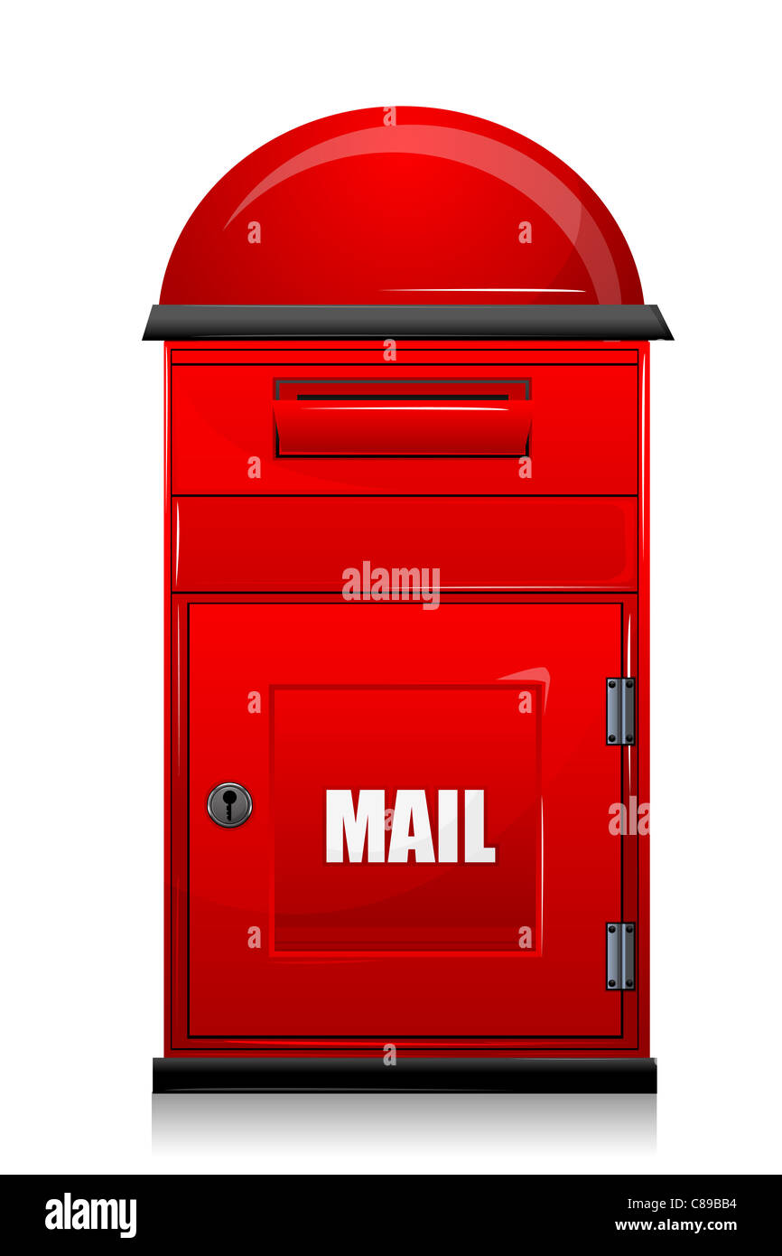 illustration of mail box on white background Stock Photo - Alamy