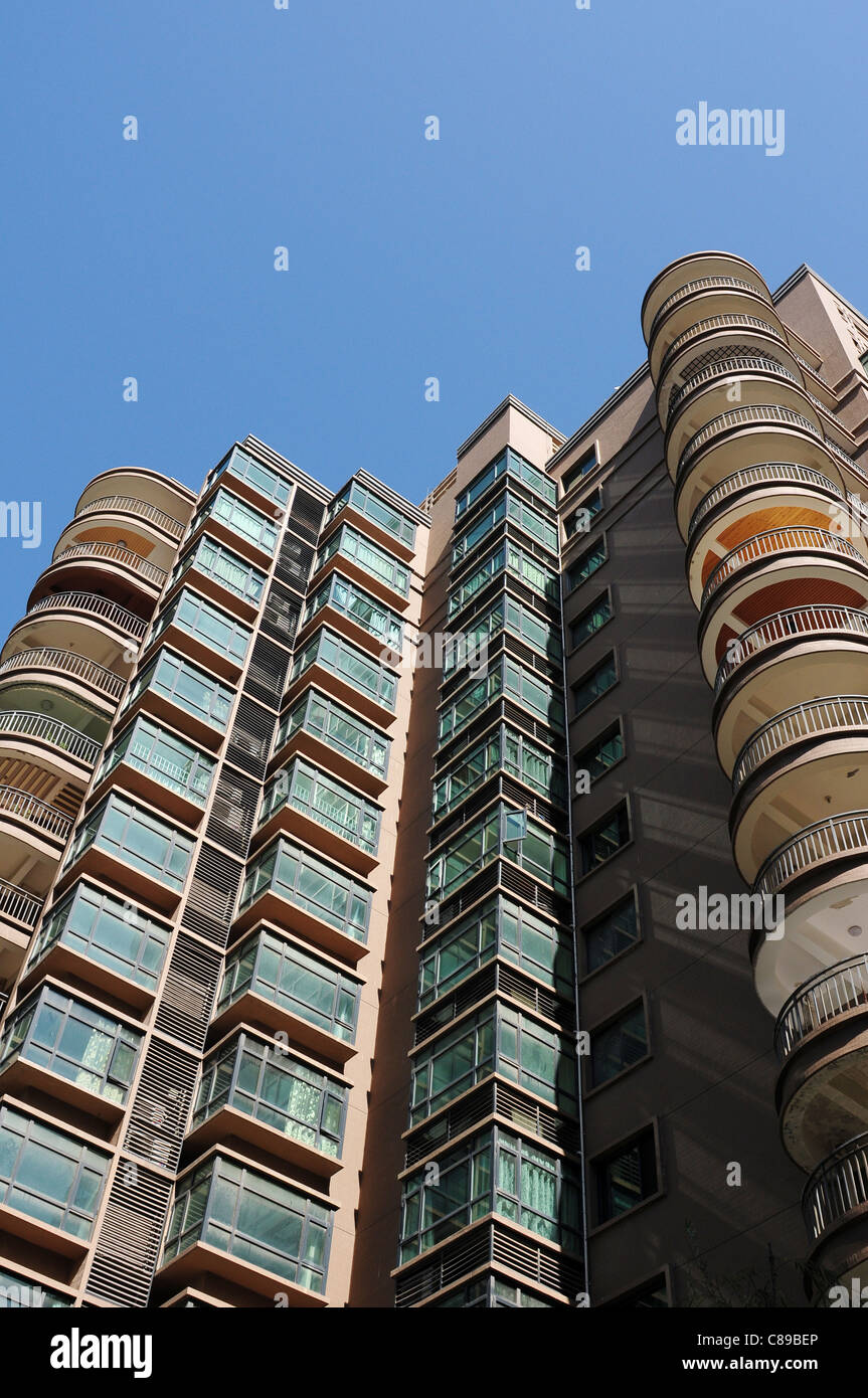 Bottom view of an apartment building Stock Photo - Alamy