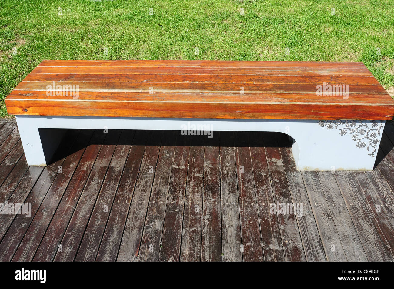 Stool in a park Stock Photo - Alamy