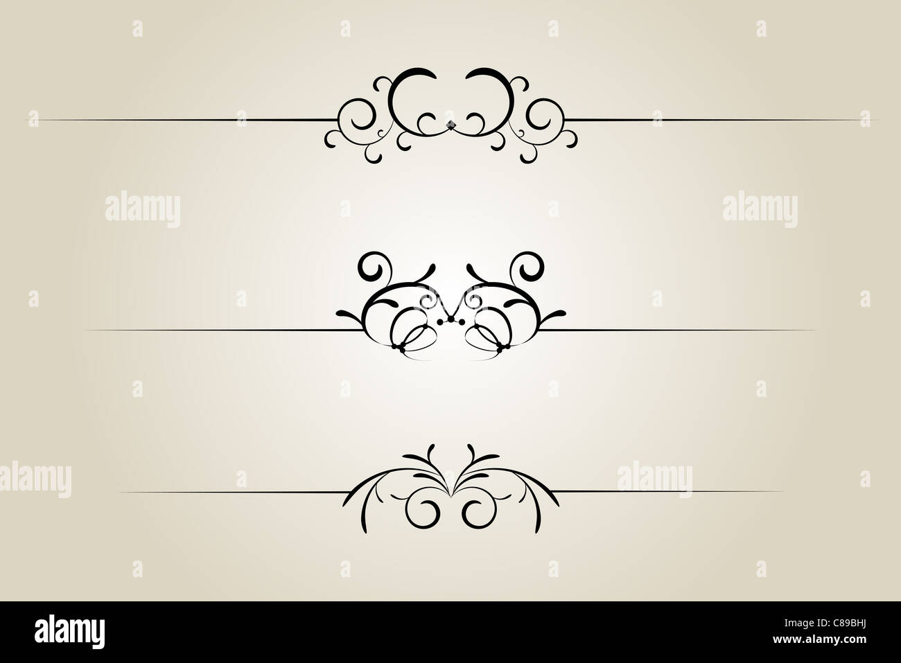 Ornamental rule line, page rule assortment Stock Photo - Alamy