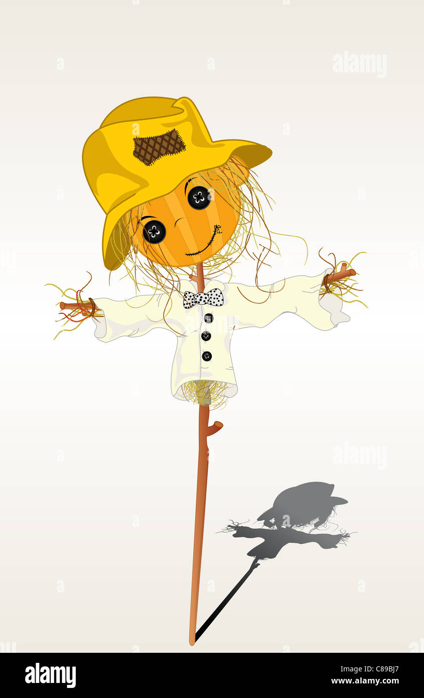 Smiling scarecrow and shadow Stock Photo - Alamy