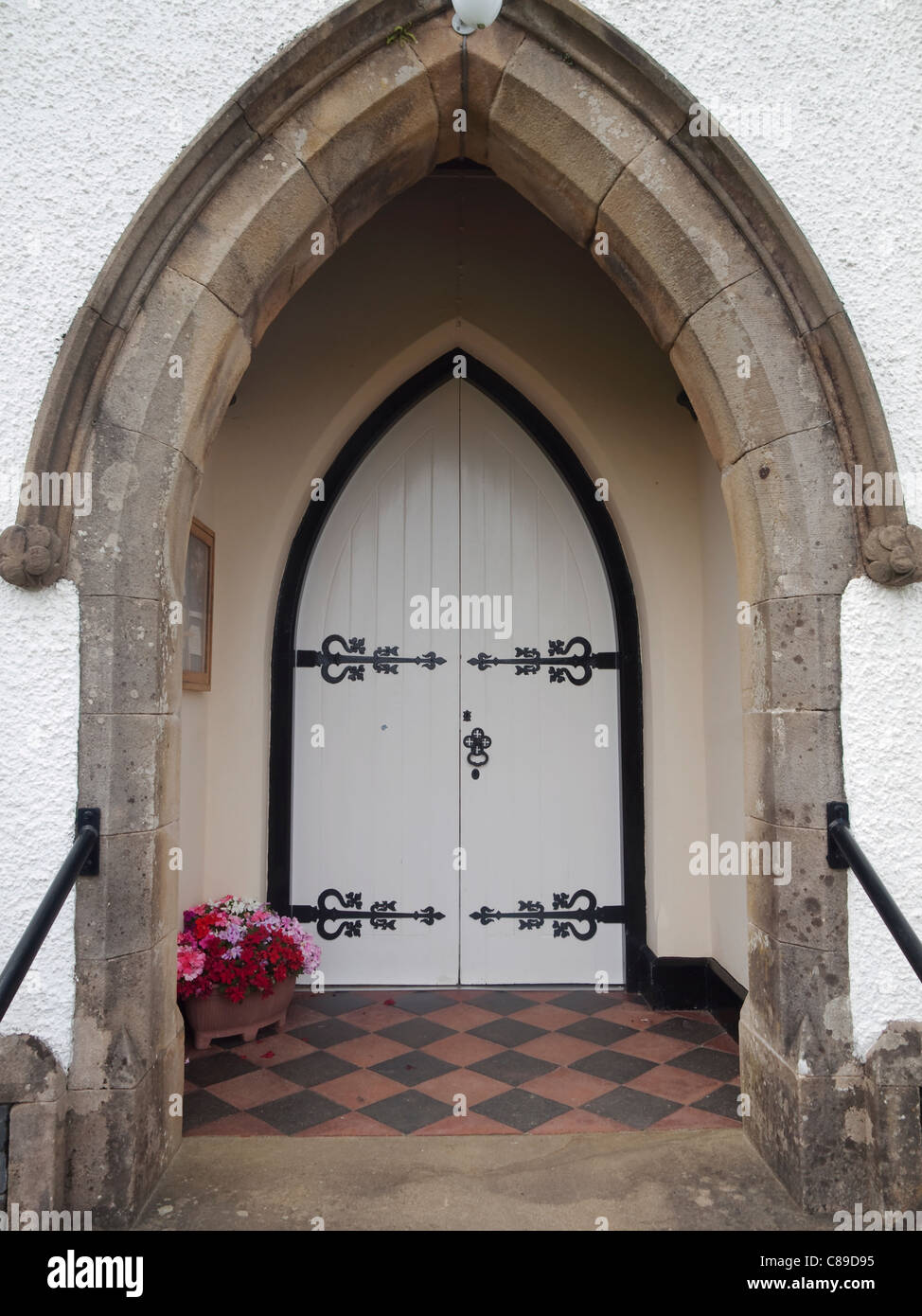 Architectural detail of the porch at the Methodist Church in Coniston ...