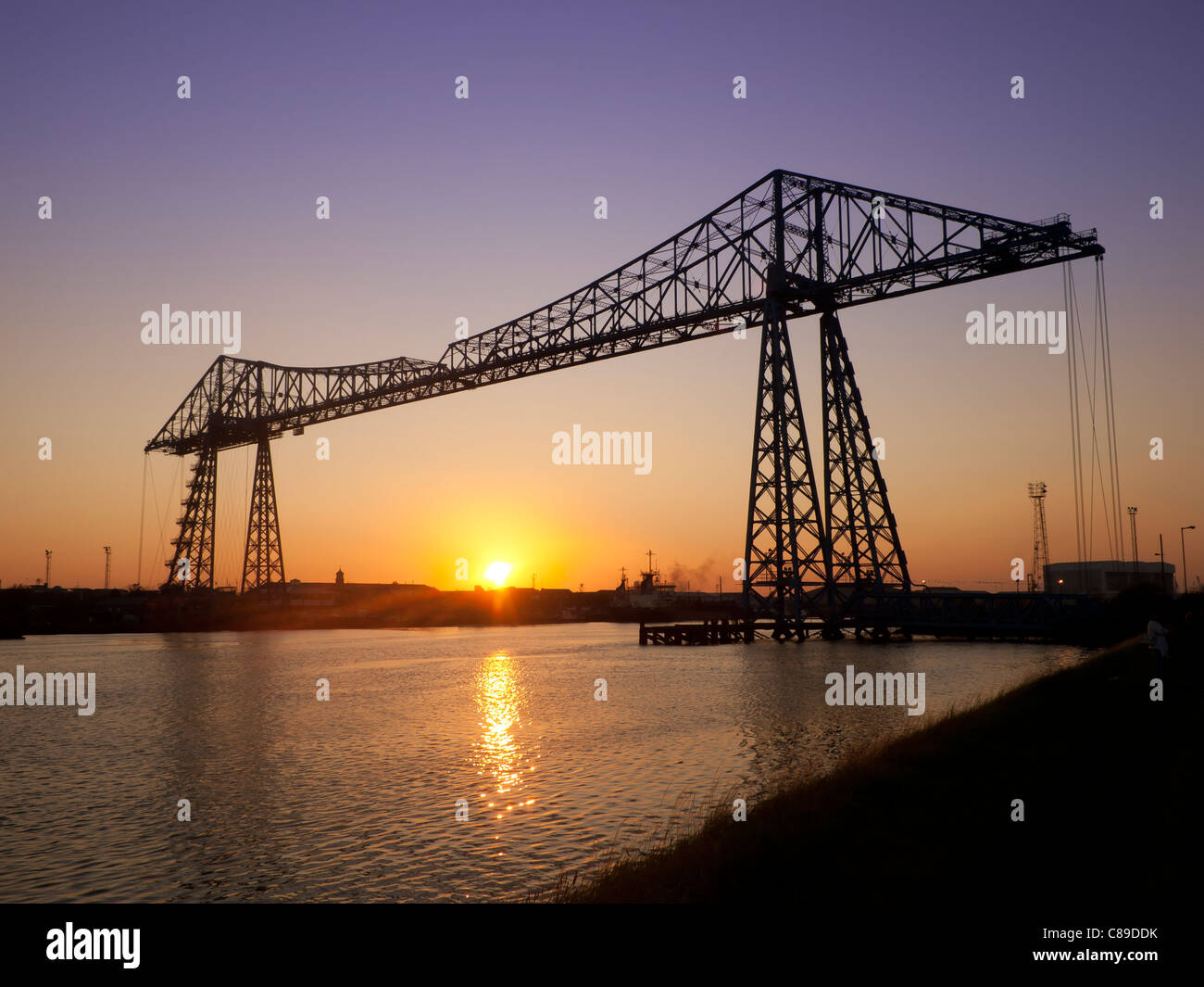 Middlesbrough Transporter bridge at sunset 100 years after its opening ...