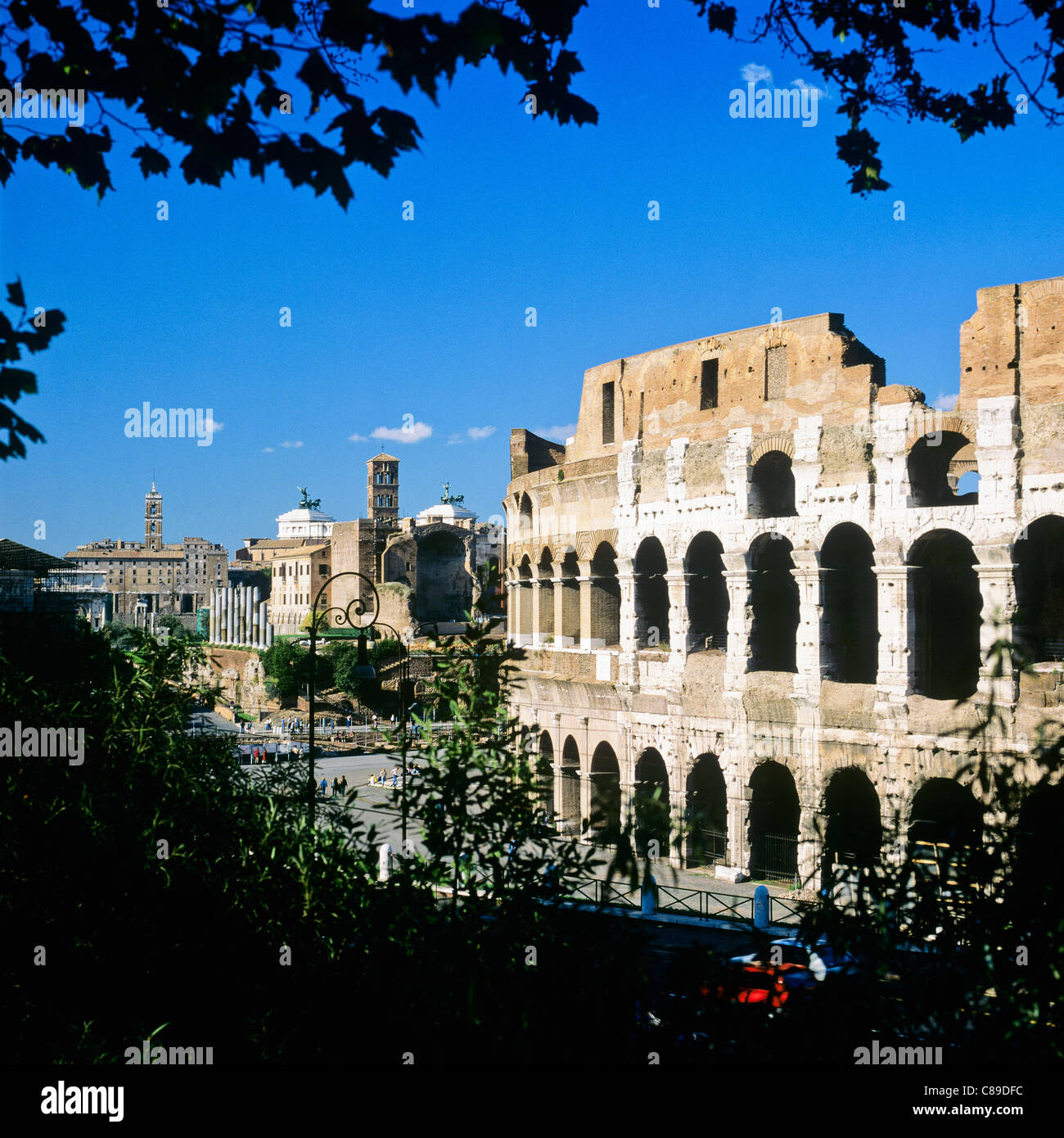Colosseum and Roman Forum Rome Italy Stock Photo - Alamy