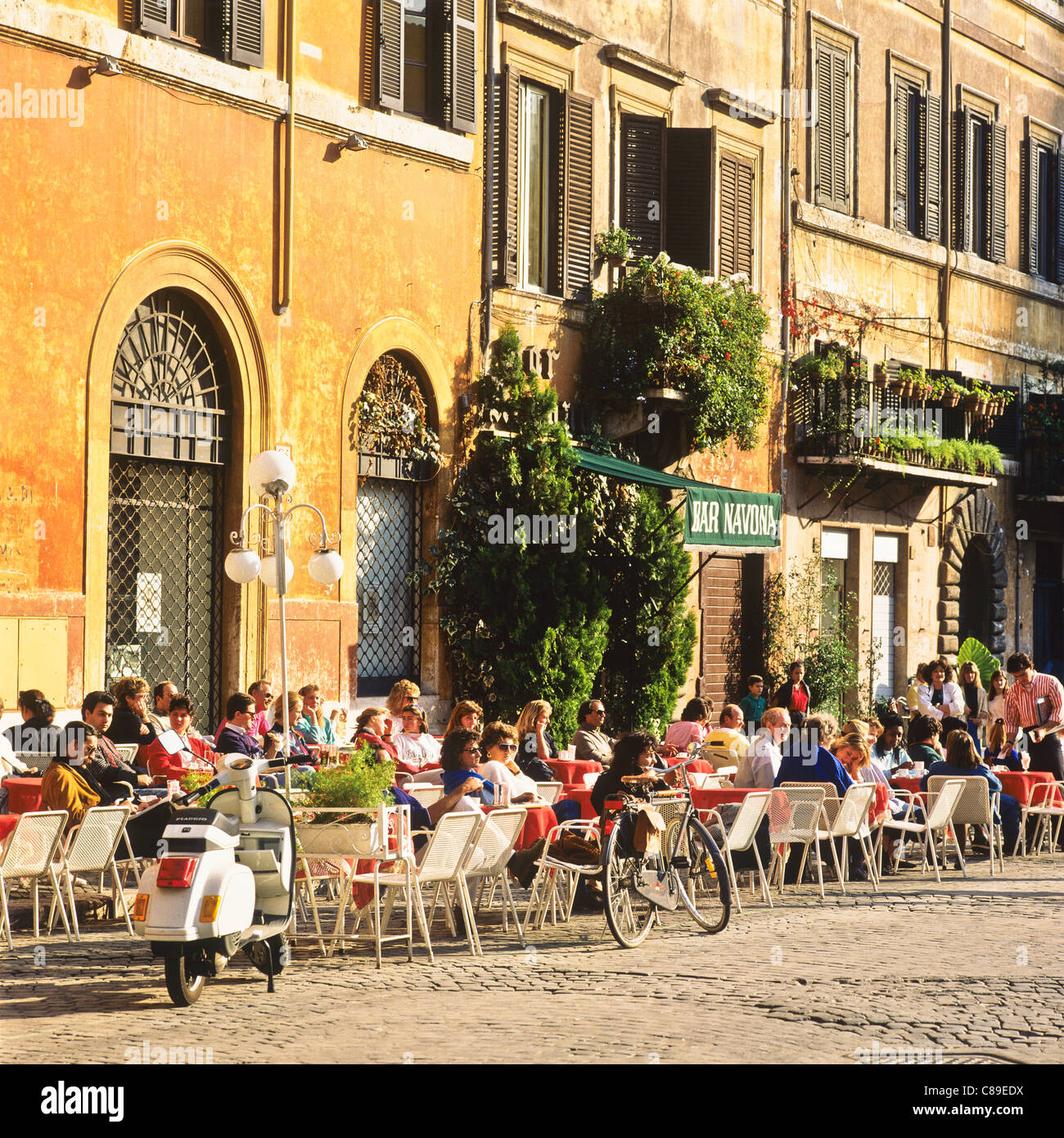 Cafe terrace Piazza Navona square Rome Italy Stock Photo: 39546918 - Alamy