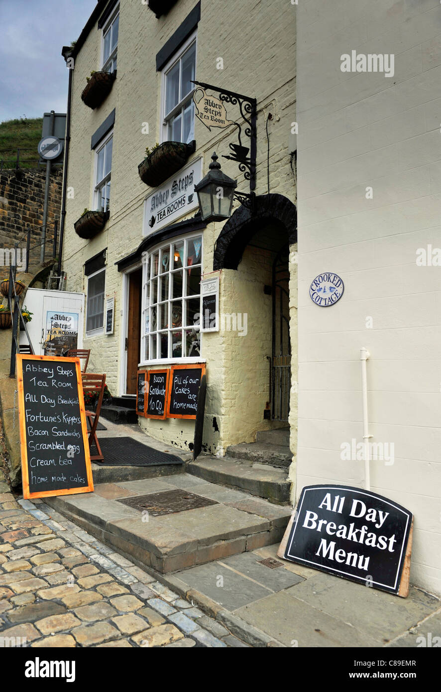 Abbey steps tearoom whitby yorkshire hi-res stock photography and ...
