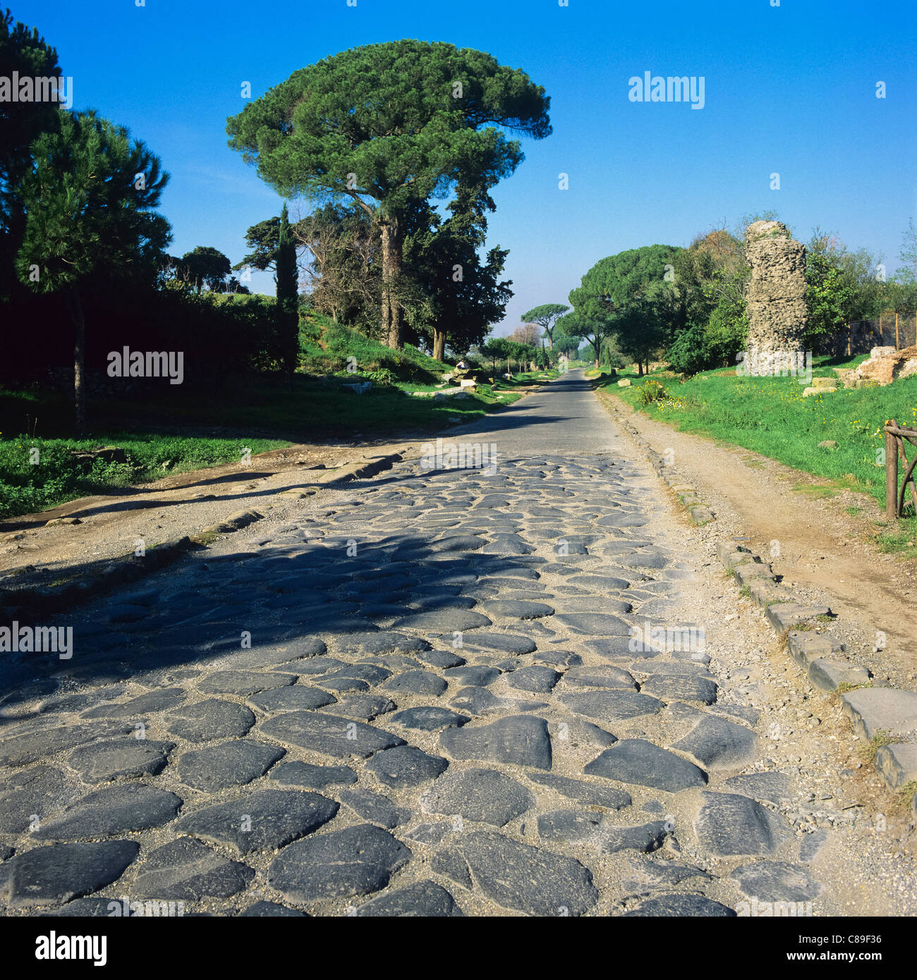 Appian way Via Appia Antica road outside Rome Italy Europe Stock Photo ...