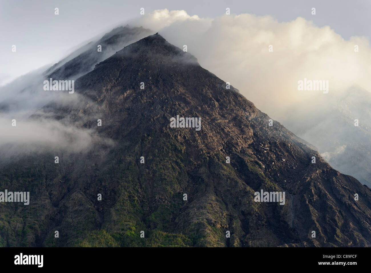 Gunung Merapi volcano from Kinahrejo, Yogyakarta, Java, Indonesia Stock ...