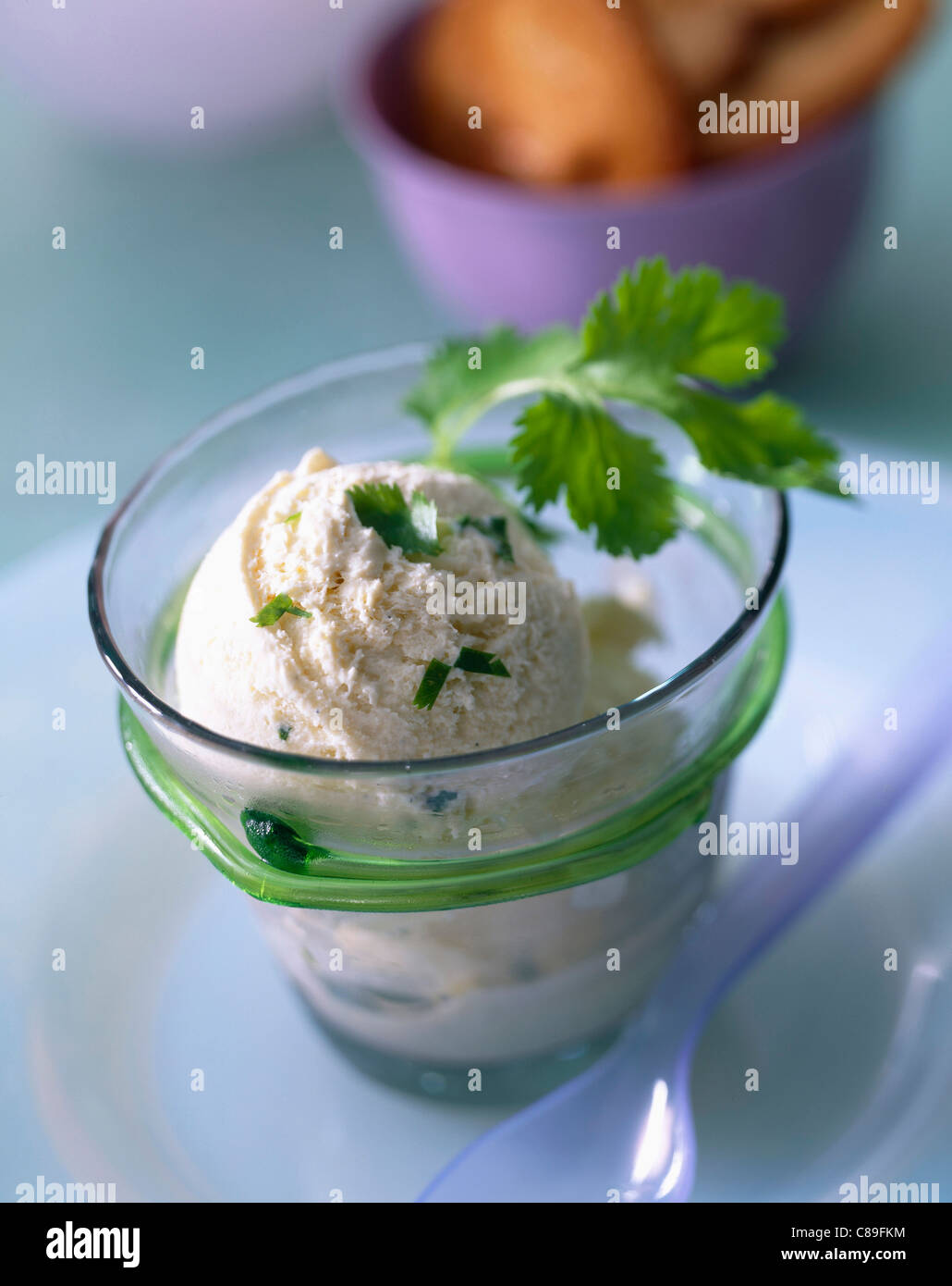 Coriander ice cream Stock Photo - Alamy