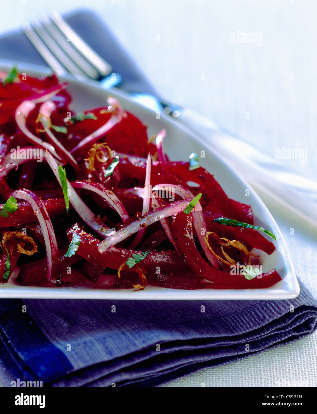Beetroot and red onion salad Stock Photo - Alamy
