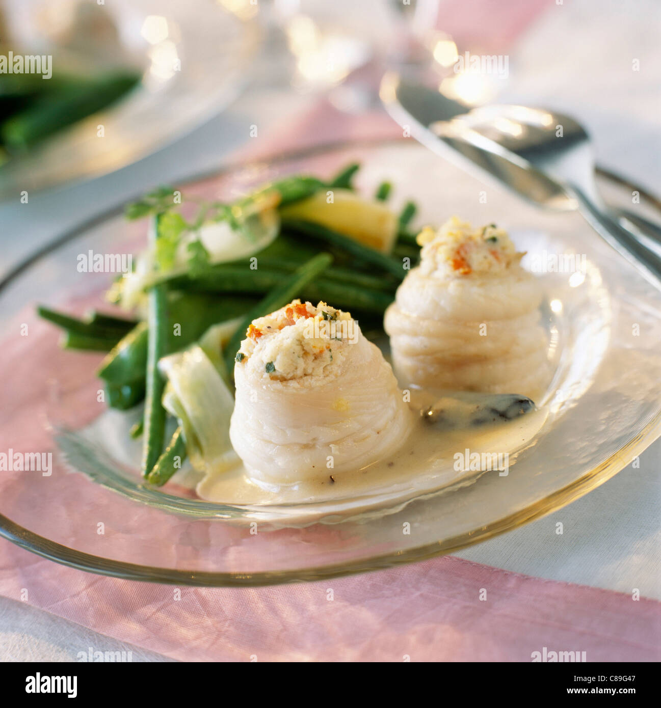Rolled sole fillets Stock Photo - Alamy