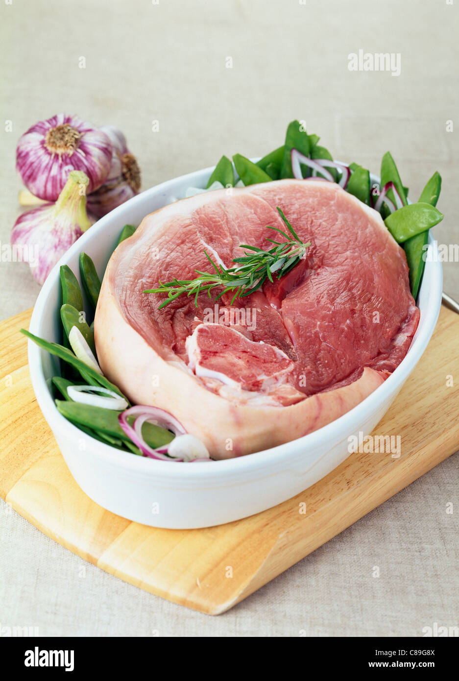 Raw thick round fillet of veal Stock Photo - Alamy