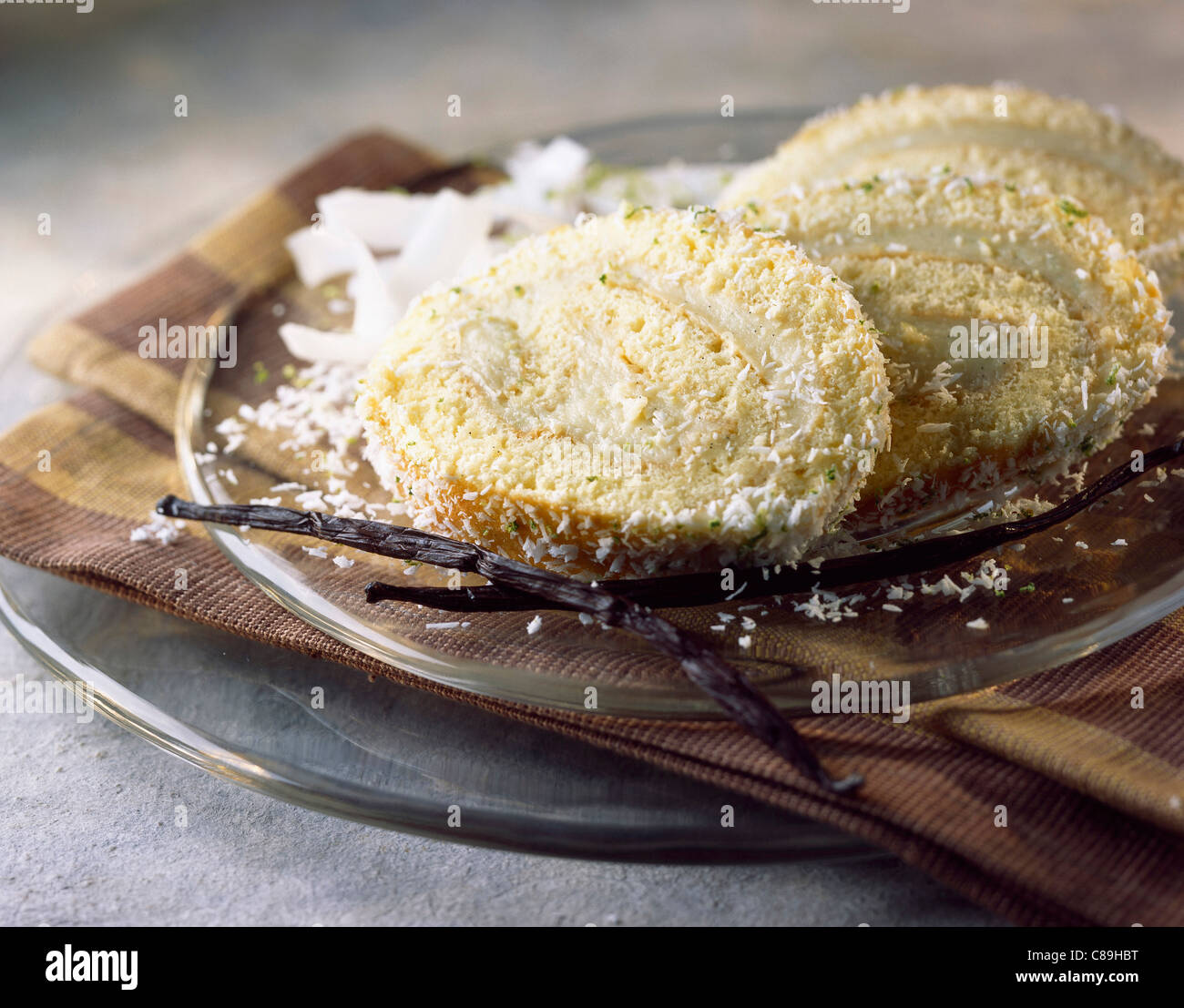 Coconut roll cake Stock Photo - Alamy