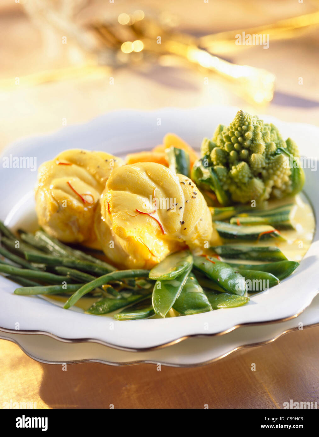 Monkfish navarin stew Stock Photo - Alamy
