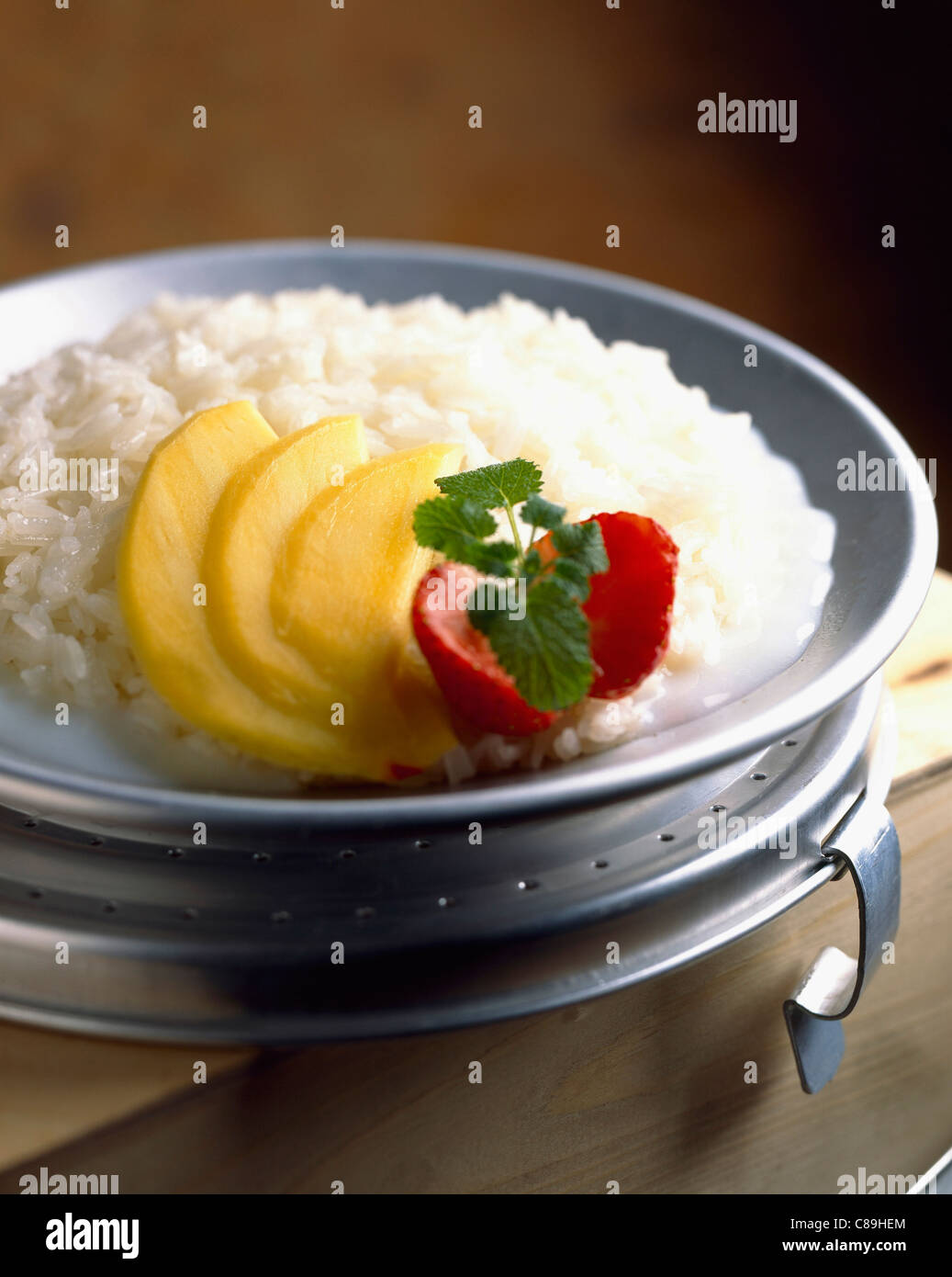 Sticky rice with fruit Stock Photo - Alamy