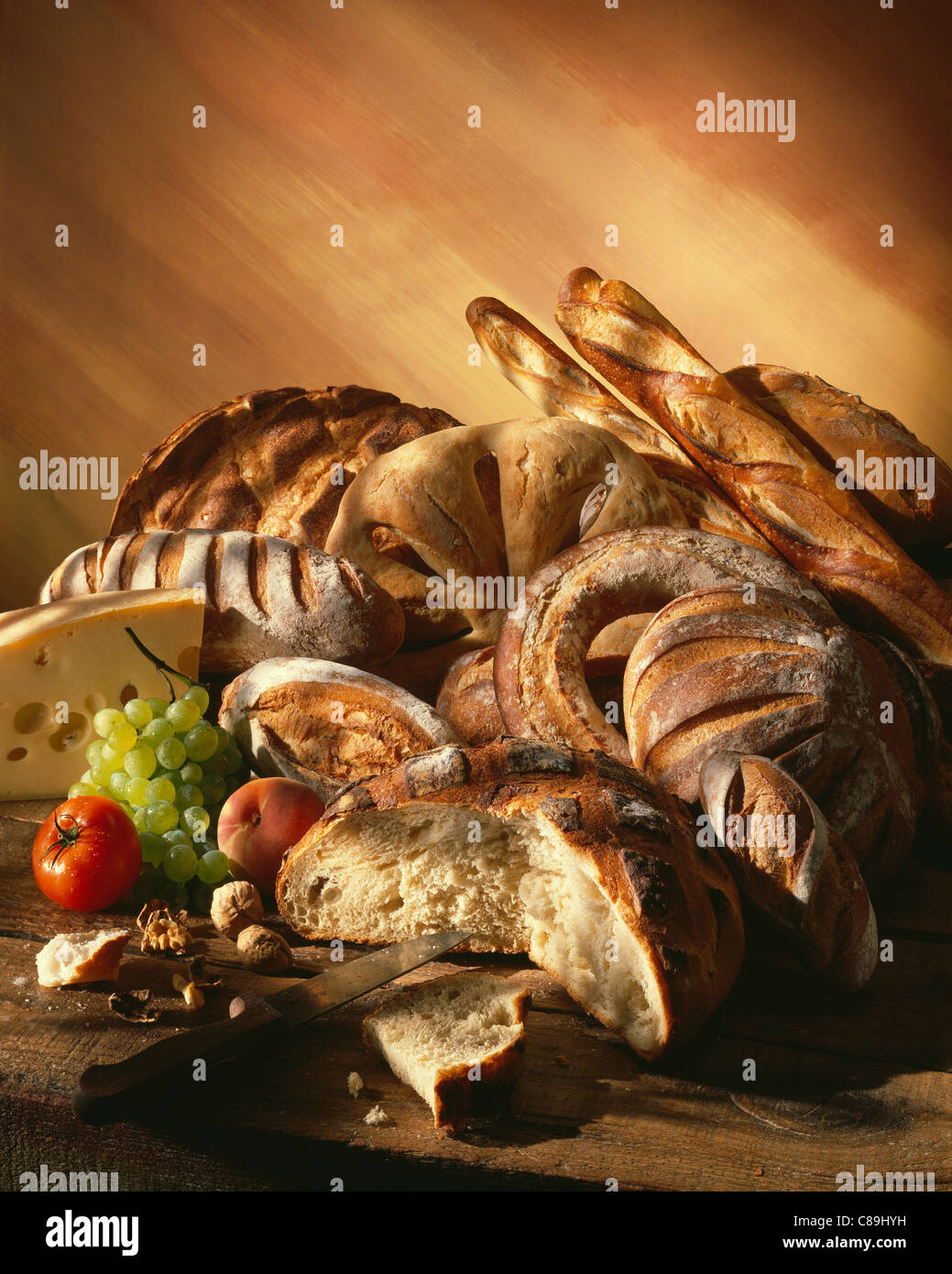 Selection of breads Stock Photo - Alamy