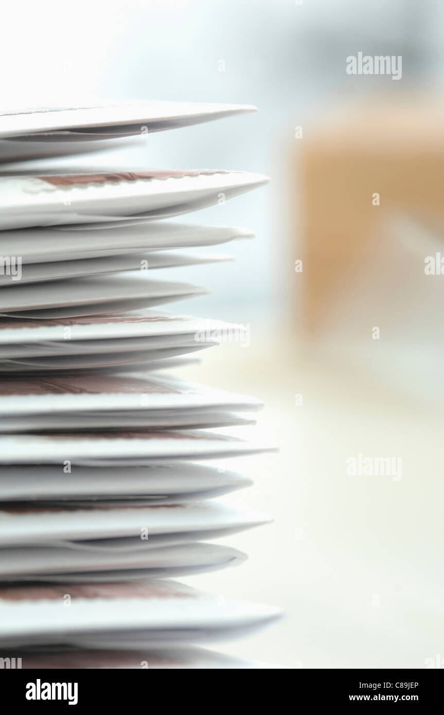 Germany, Stack of letters in envelope at office, close up Stock Photo ...