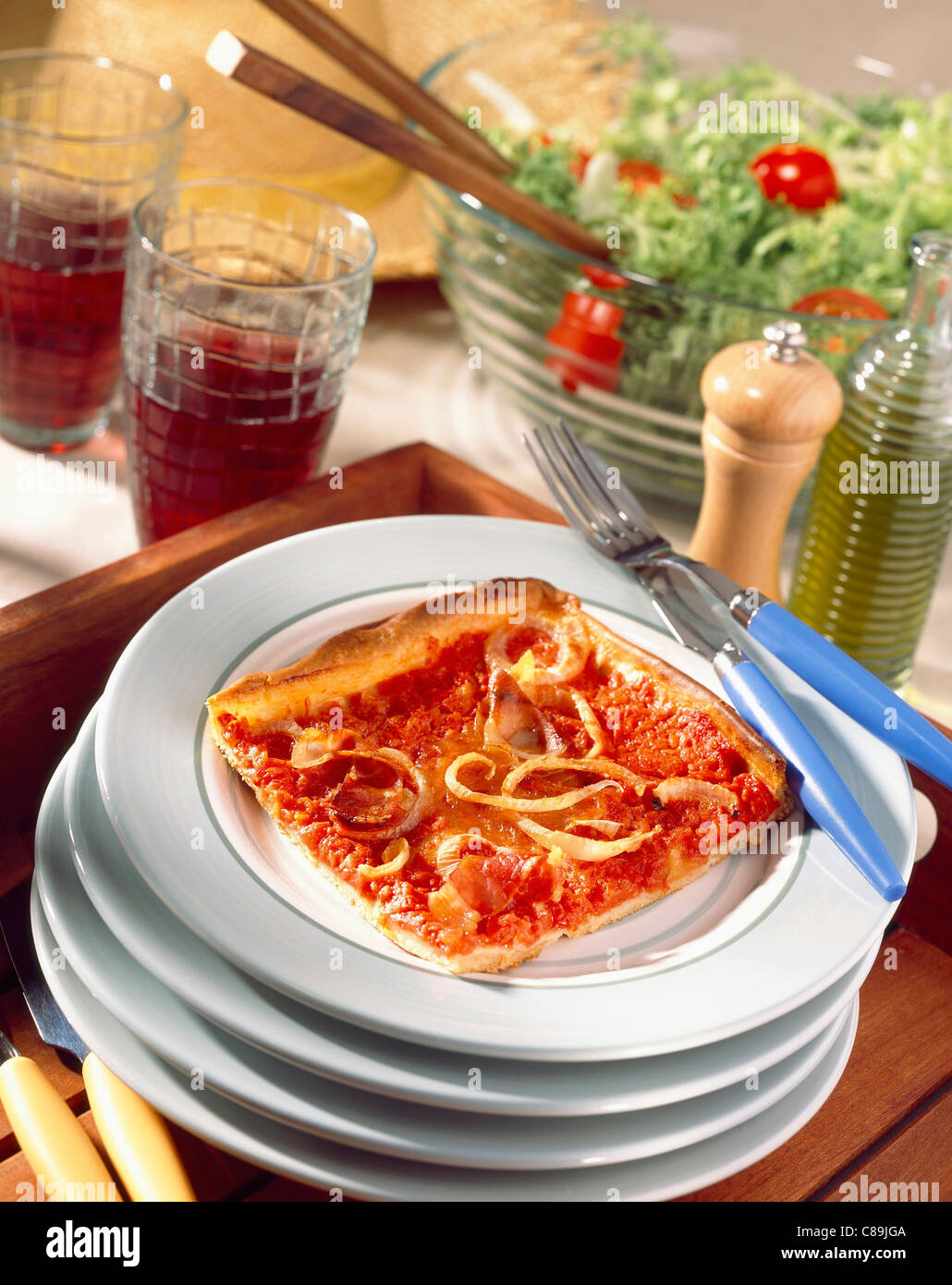 Pizza square hi-res stock photography and images - Alamy