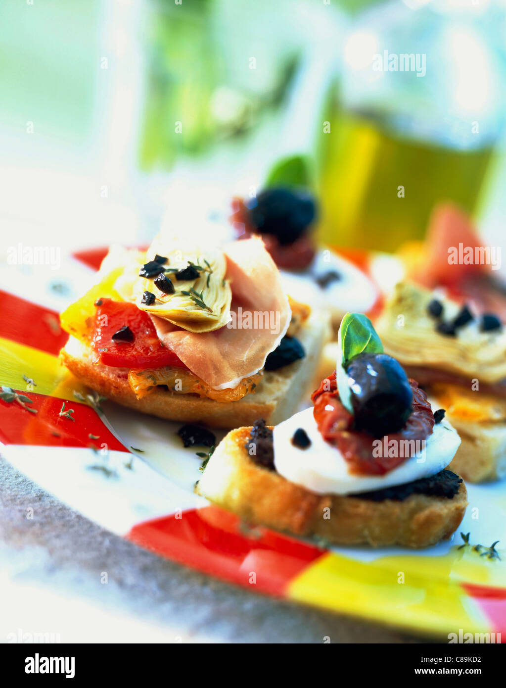 Italian toast appetizers Stock Photo - Alamy