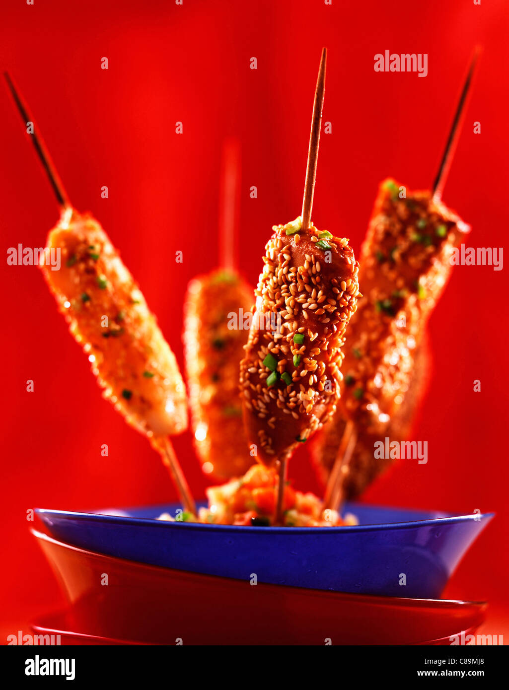 Fish Yakitori kebabs Stock Photo - Alamy