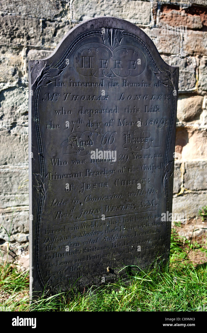Gravestone in the grounds of St James Church Smisby Stock Photo - Alamy