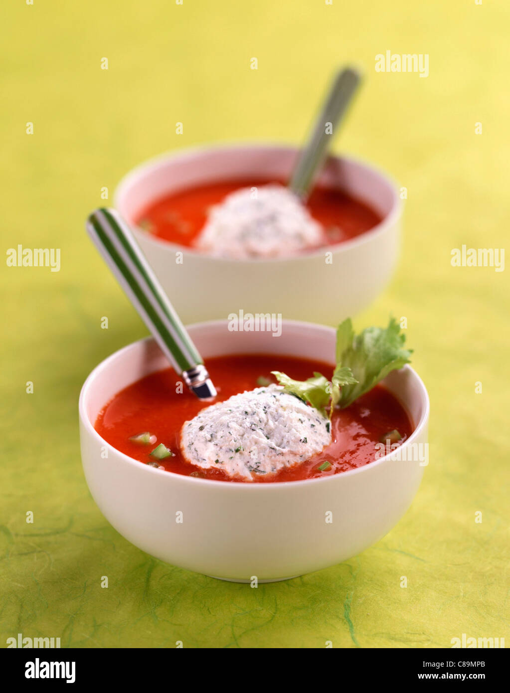 Chilled cream of tomato soup Stock Photo - Alamy