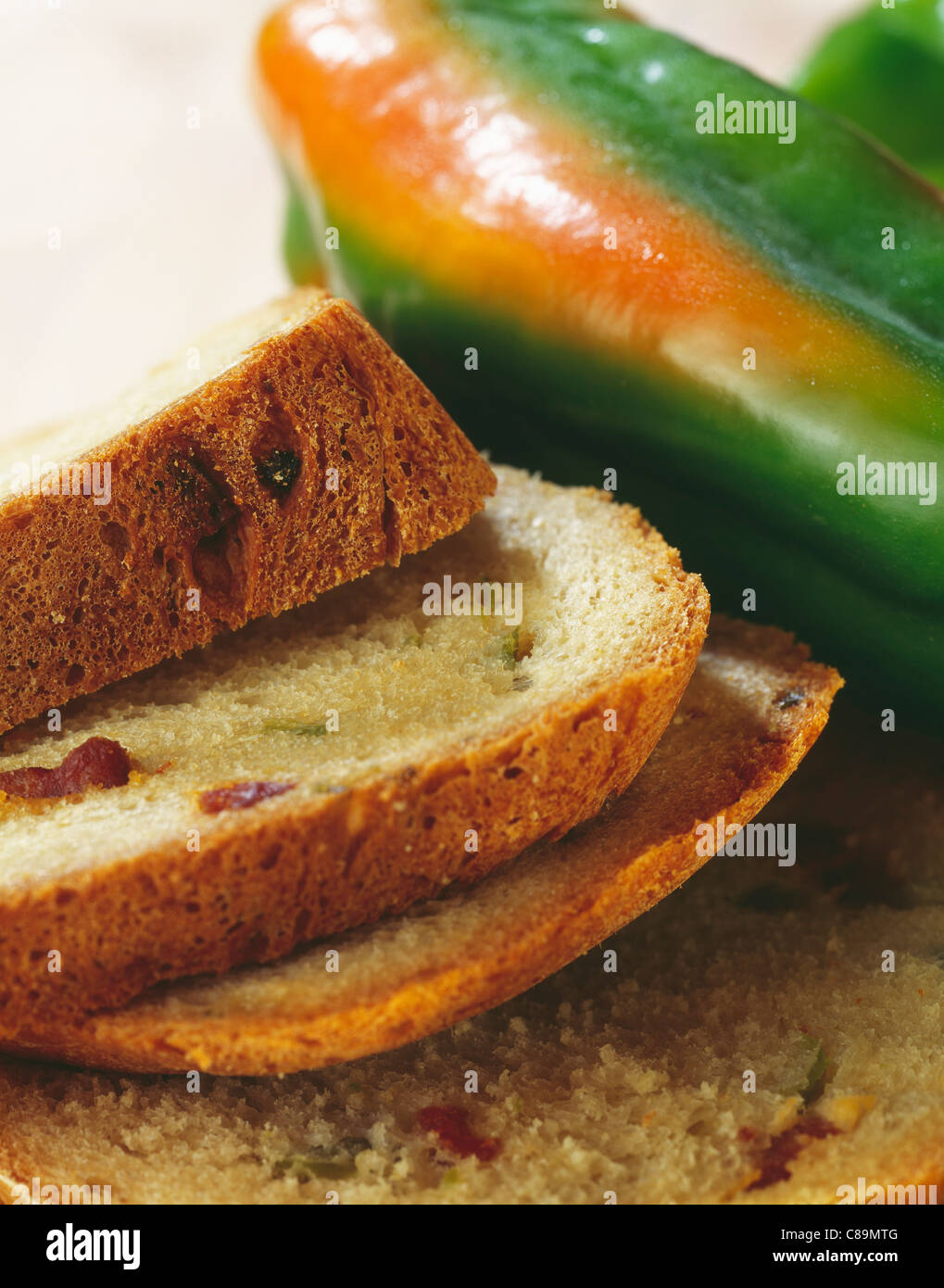 Chorizo and pepper bread Stock Photo - Alamy