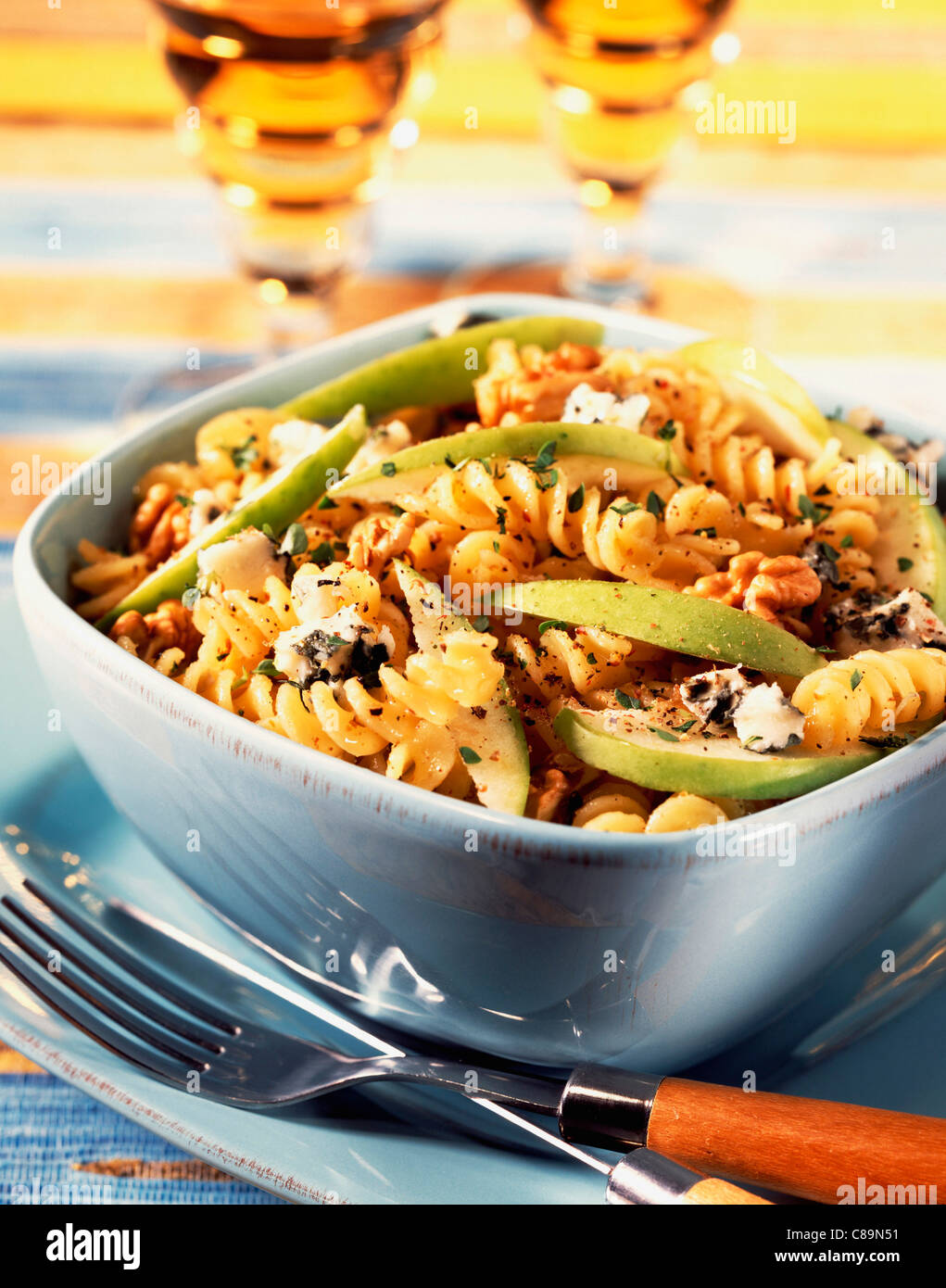 Fusilli corkscrew pasta salad Stock Photo - Alamy
