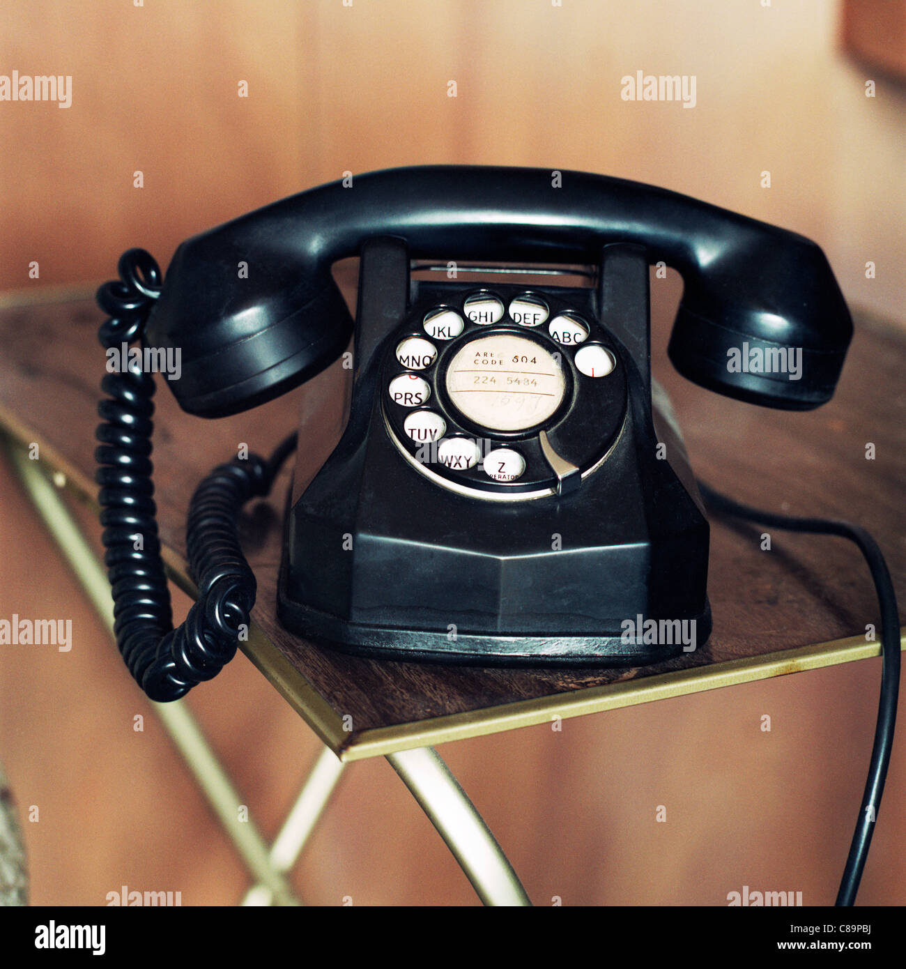 Vintage antique retro telephone Stock Photo - Alamy