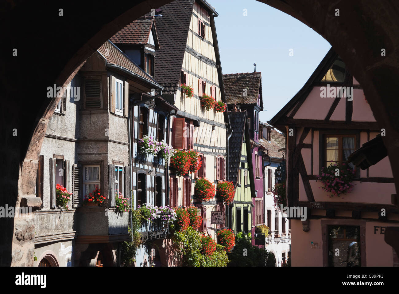 France, Alsace, Riquewihr, Haut-Rhin, Alsatian Wine Route, Riquewihr ...