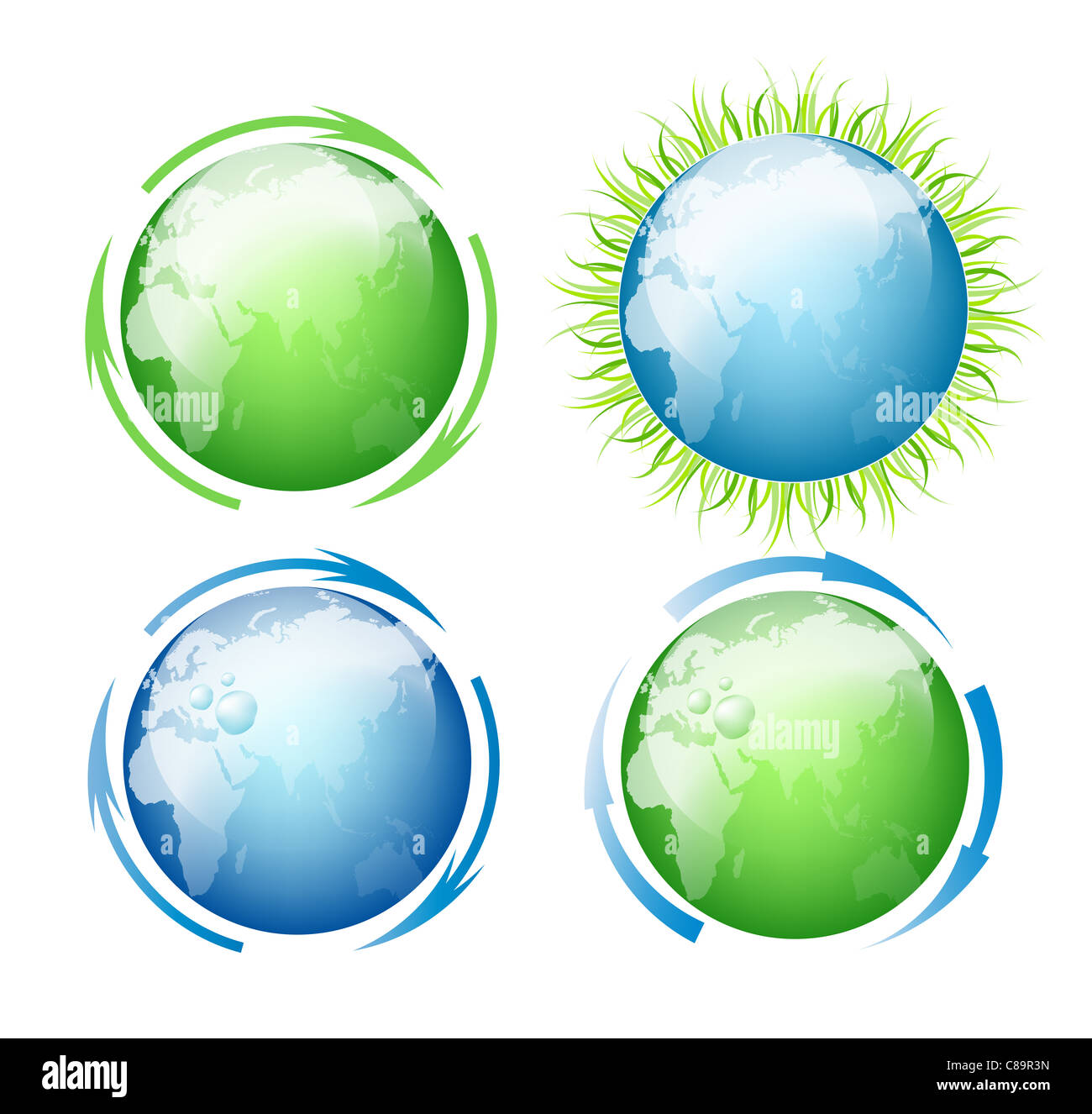 Set of globes Stock Photo - Alamy