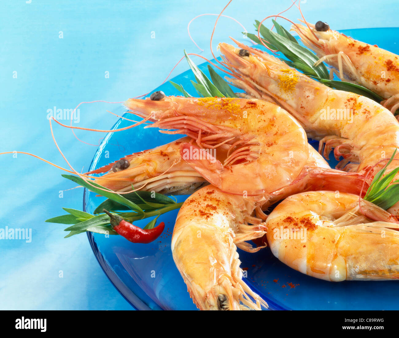 Prawn curry; blue hi-res stock photography and images - Alamy
