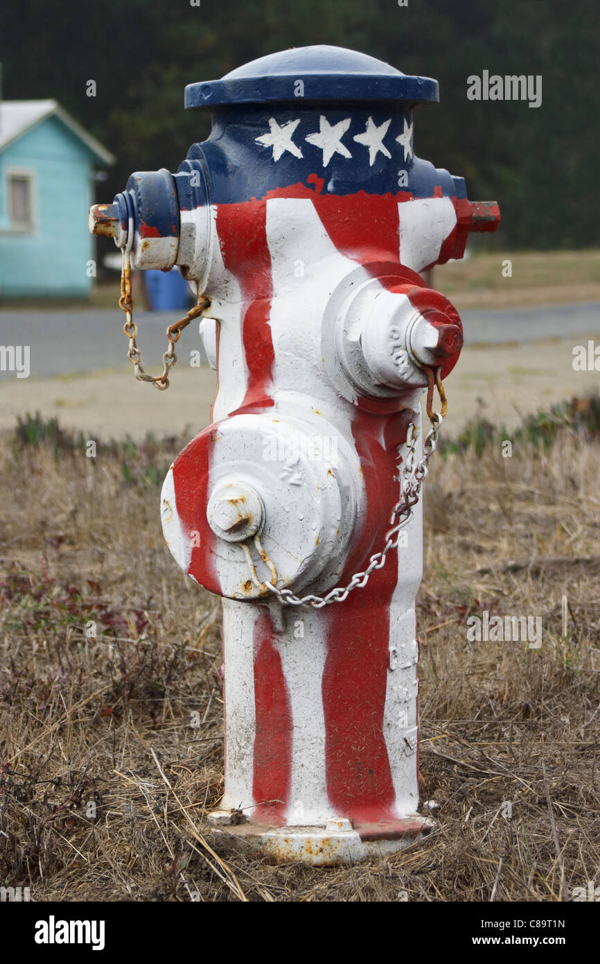 fire hydrant painted American flag Stock Photo - Alamy