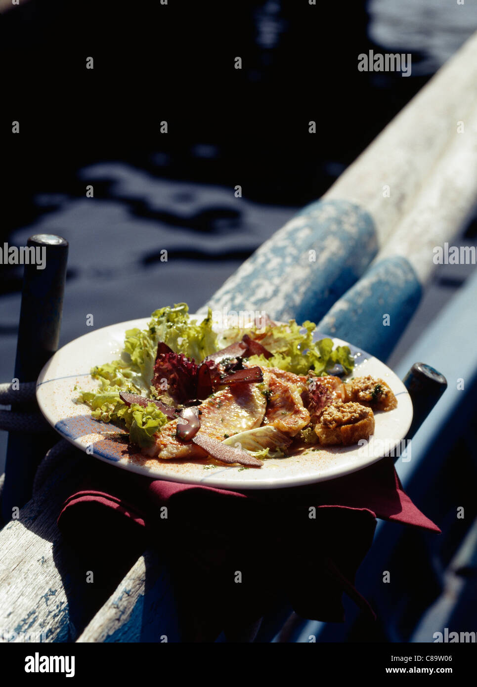 Shrimp and lentil salad Stock Photo - Alamy
