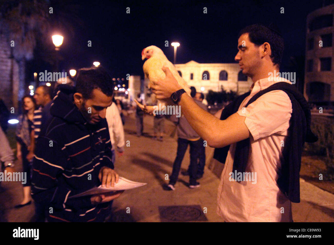 Israel, Jerusalem, Wailing Wall, Jews during Selichot prayers. Selichot ...