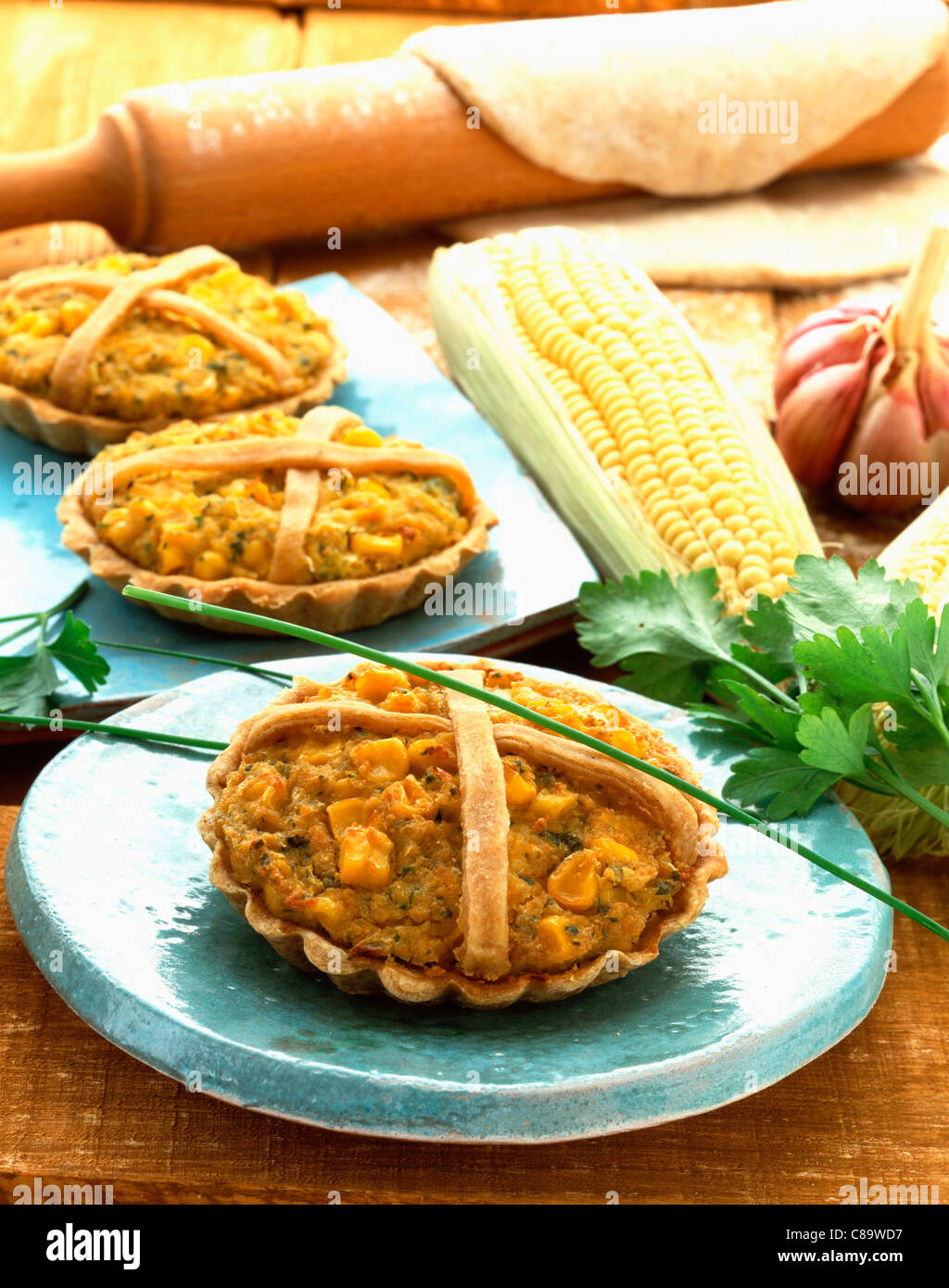 Provançal corn tart Stock Photo - Alamy